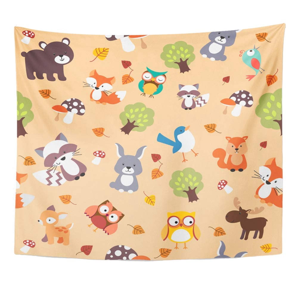 UFAEZU Watercolor Wood Autumn Pattern Green Woodland Bear Beautiful ...