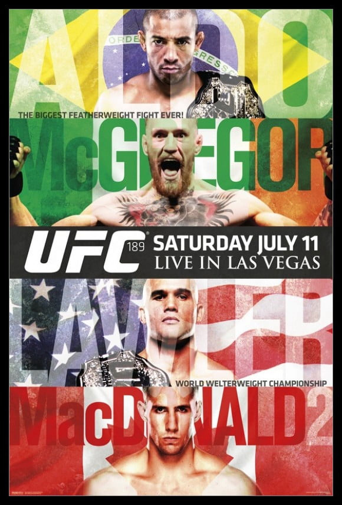 UFC 189 - Aldo vs. McGregor Laminated & Framed Poster (24 x 36 ...