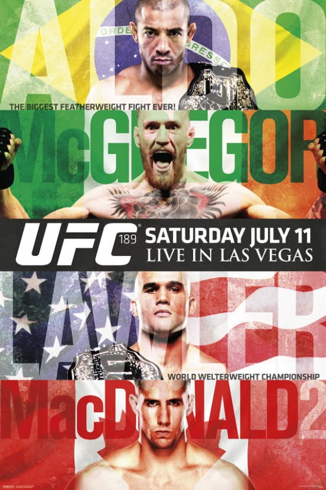 UFC 189 - Aldo vs. McGregor Laminated Poster (24 x 36) - Walmart.com