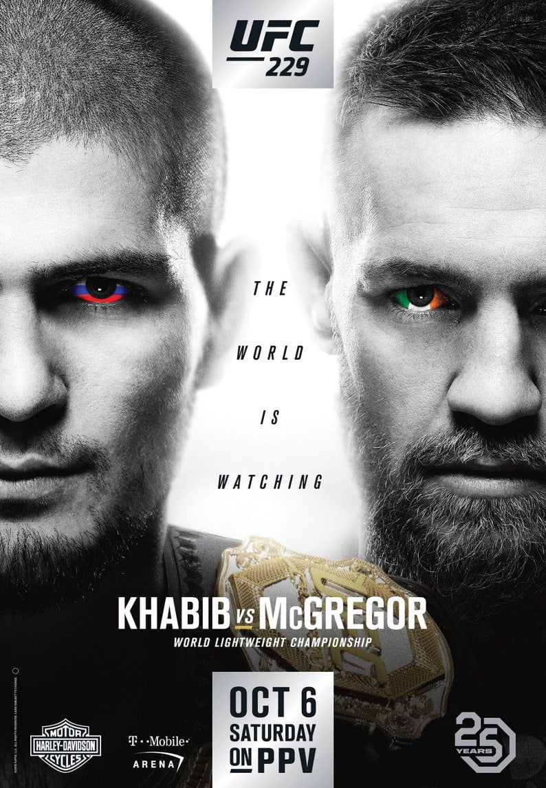 UFC 229 Lightweight Championship Showdown Poster Iconic Fight Wall ...