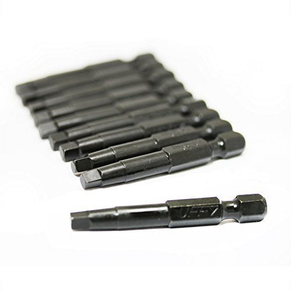 UFFY - 2" Inch Robertson Square SQ # 2 Power Impact Bit 10 pack 1/4 Hex ...