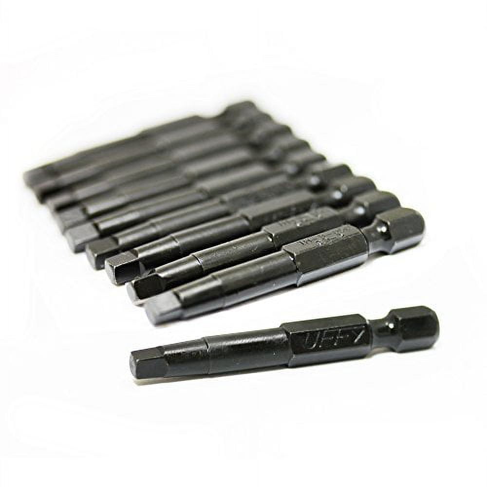 UFFY - 2" Inch Robertson Square SQ # 3 Power Impact Bit 10 pack 1/4 Hex ...