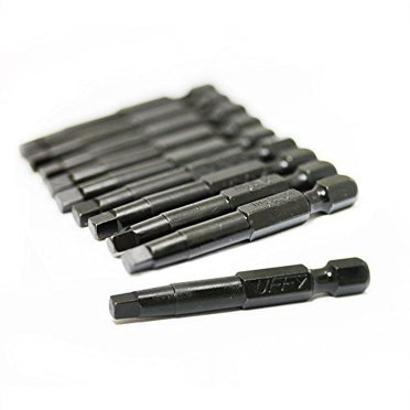 UFFY - 2" Inch Robertson Square SQ # 2 Power Impact Bit 10 pack 1/4 Hex ...