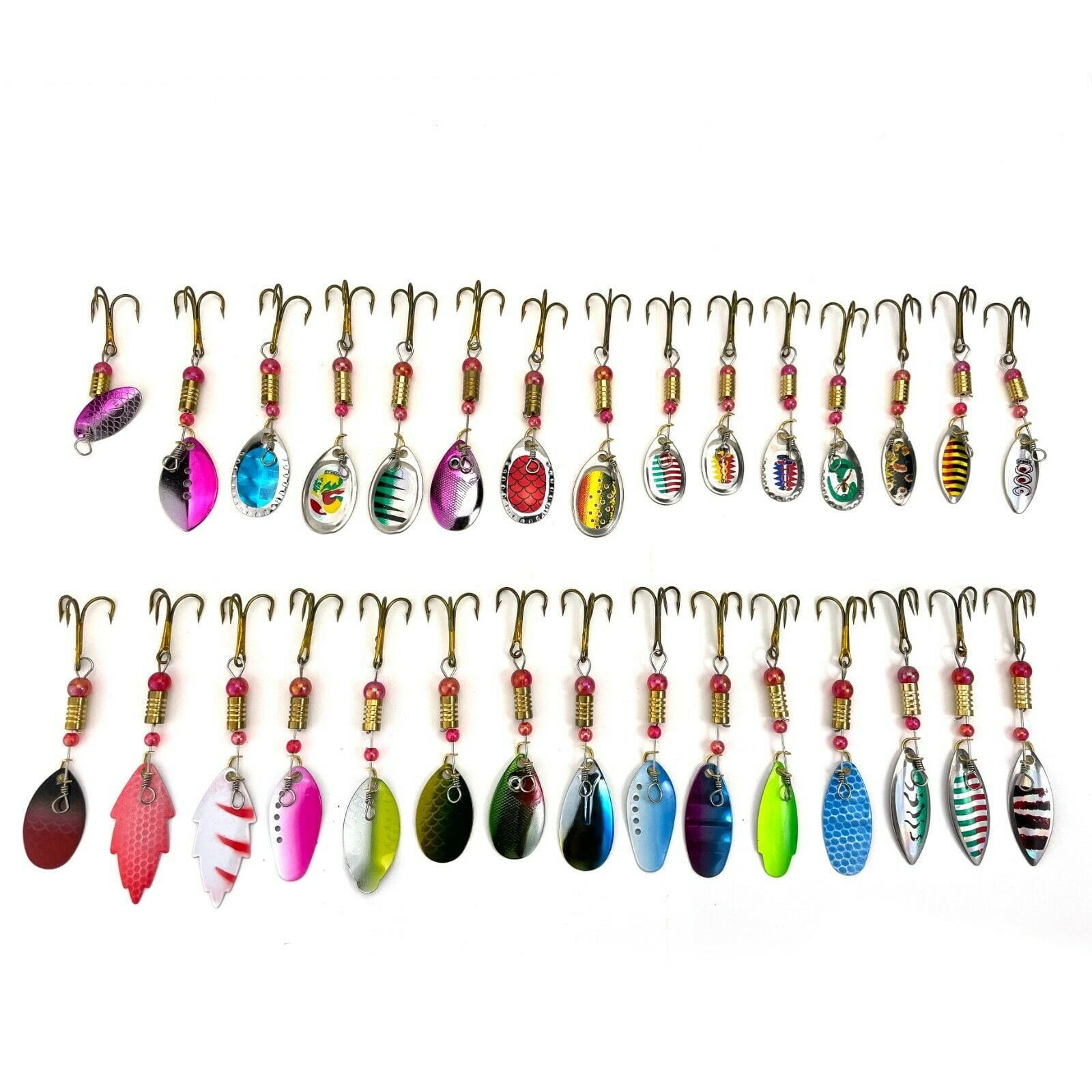 UFISH 30PCS Fishing Lures Spinnerbait for Bass Trout Walleye Salmon ...