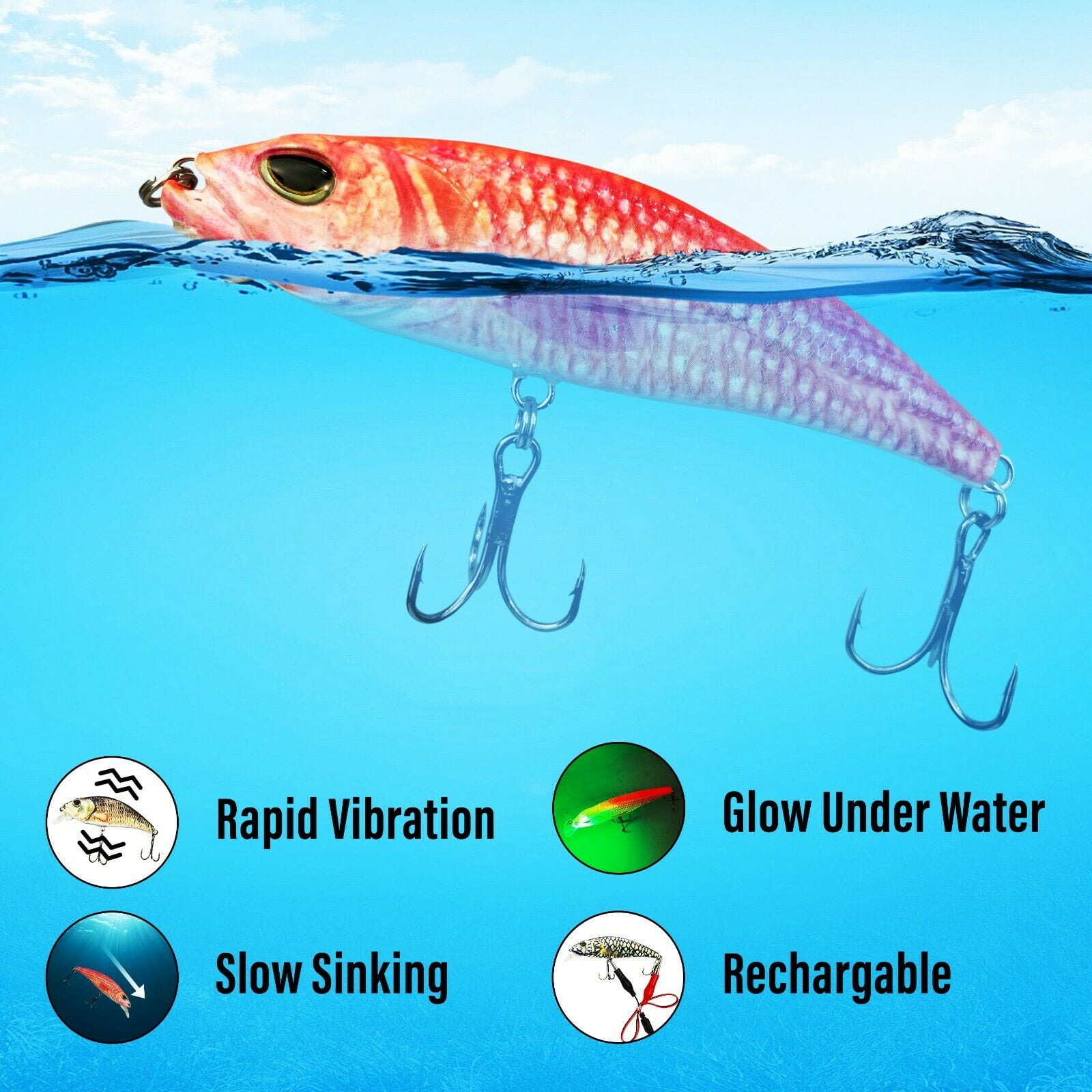 UFISH Electronic Robotic Twitching Fishing Lure Crank Bait Fishing ...