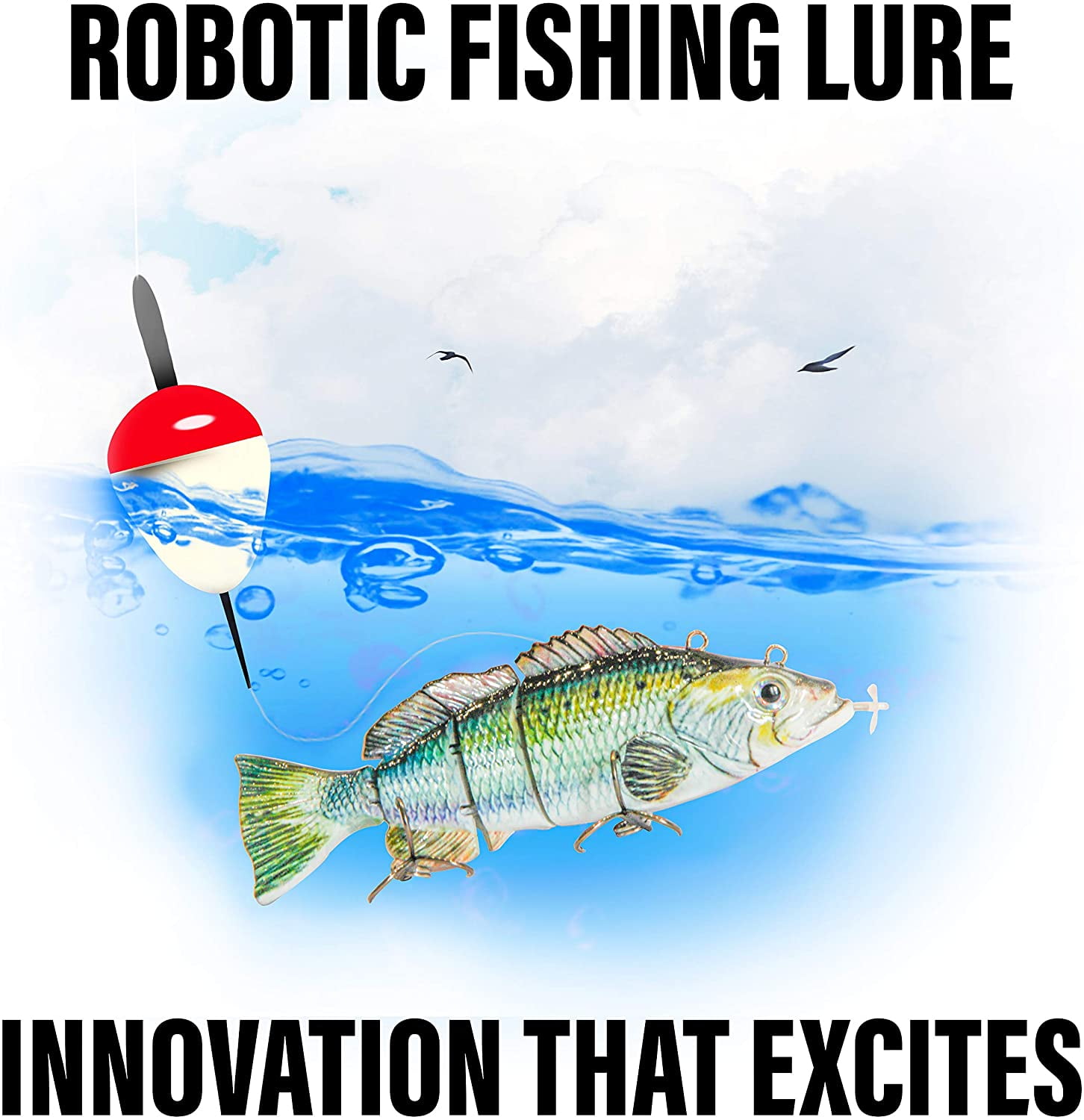 UFISH Large Robotic Fishing Lure 5.5", Self swimming animated fishing ...