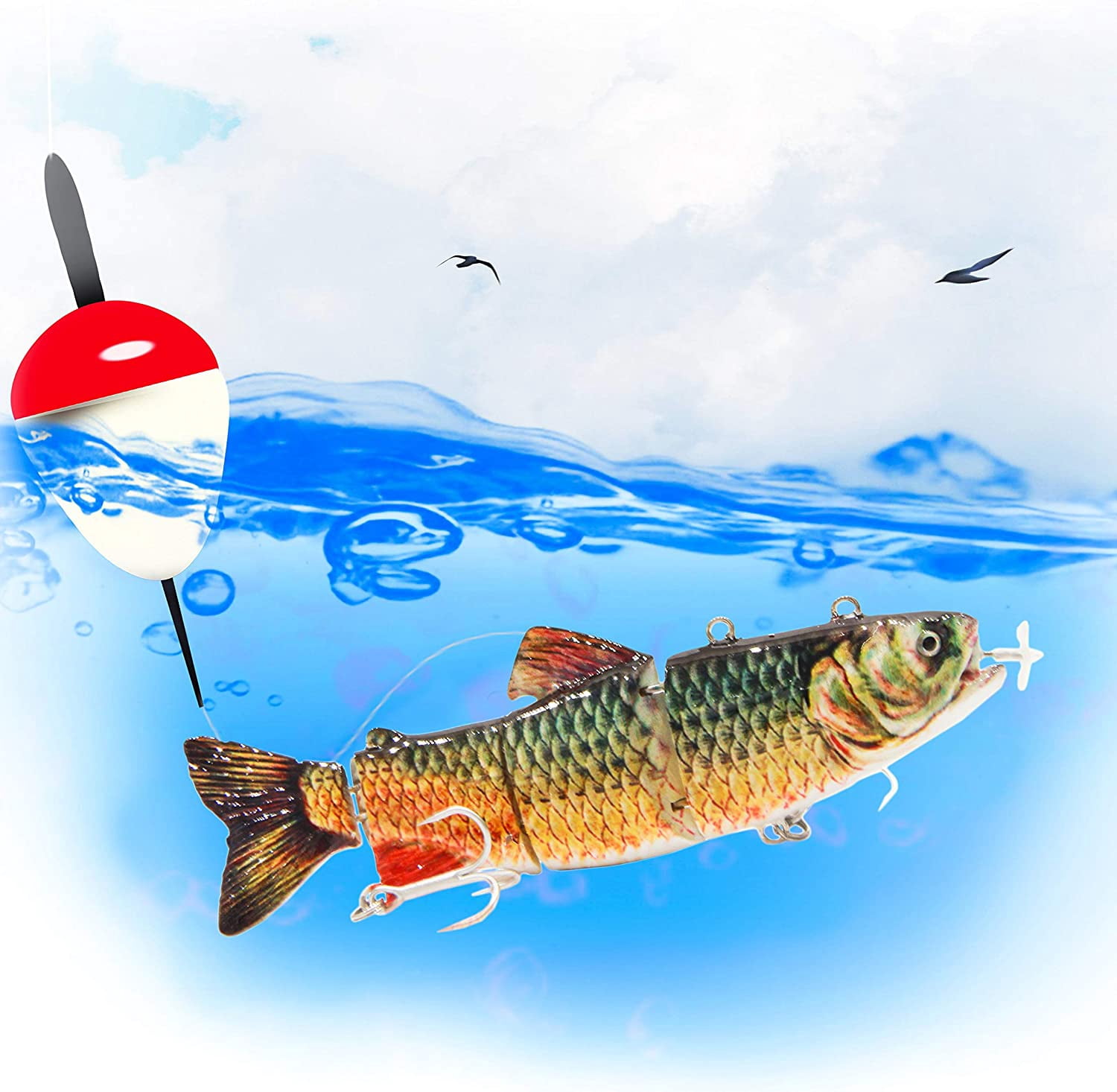 UFISH Robotic Fishing Lure 5.12" Animated USB Swimming Fishing Lure ...