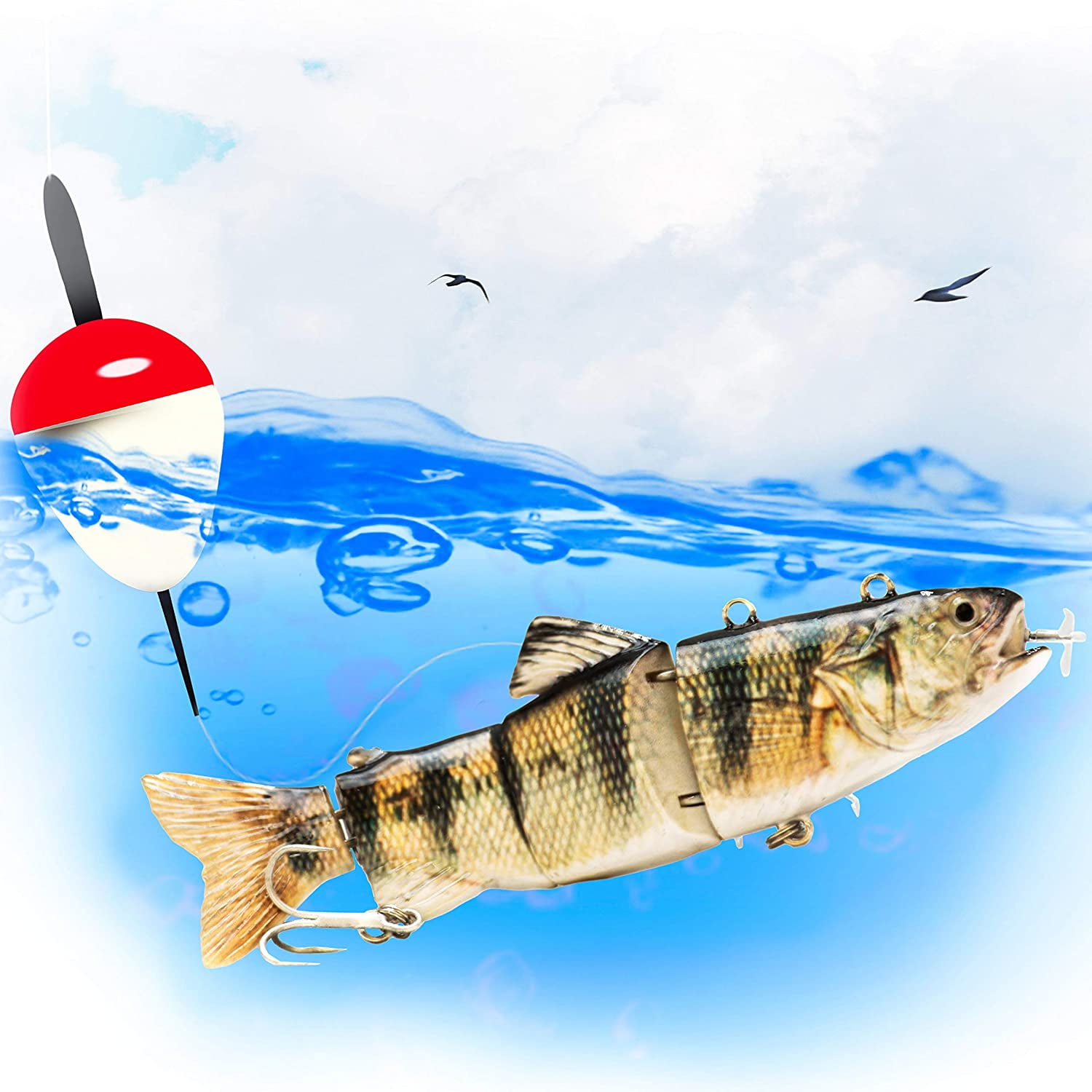 UFISH Robotic Fishing Lure 5.12" Animated USB Swimming Fishing Lure ...