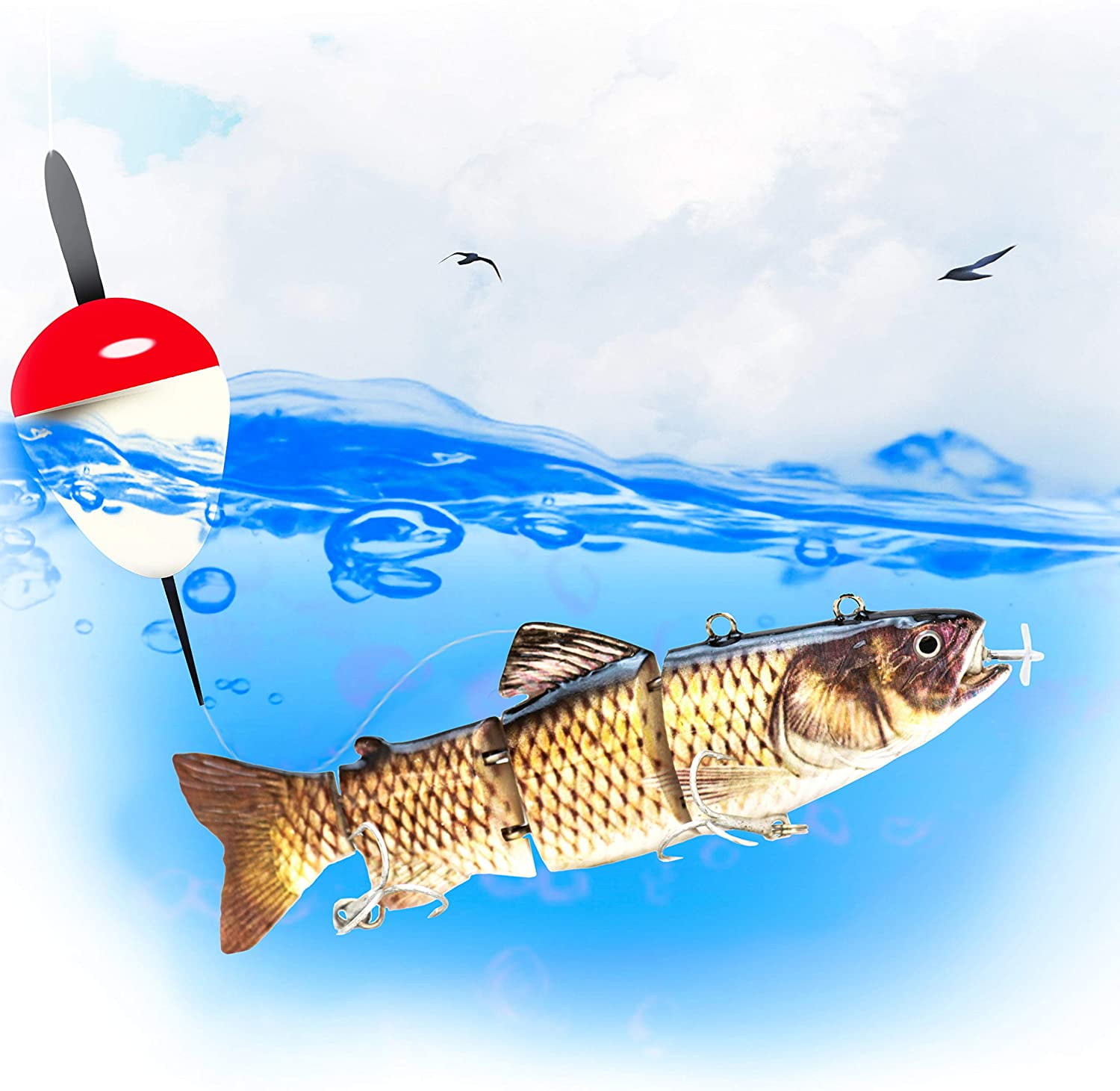 UFISH Robotic Fishing Lure 5.12" Animated USB Swimming Fishing Lure ...