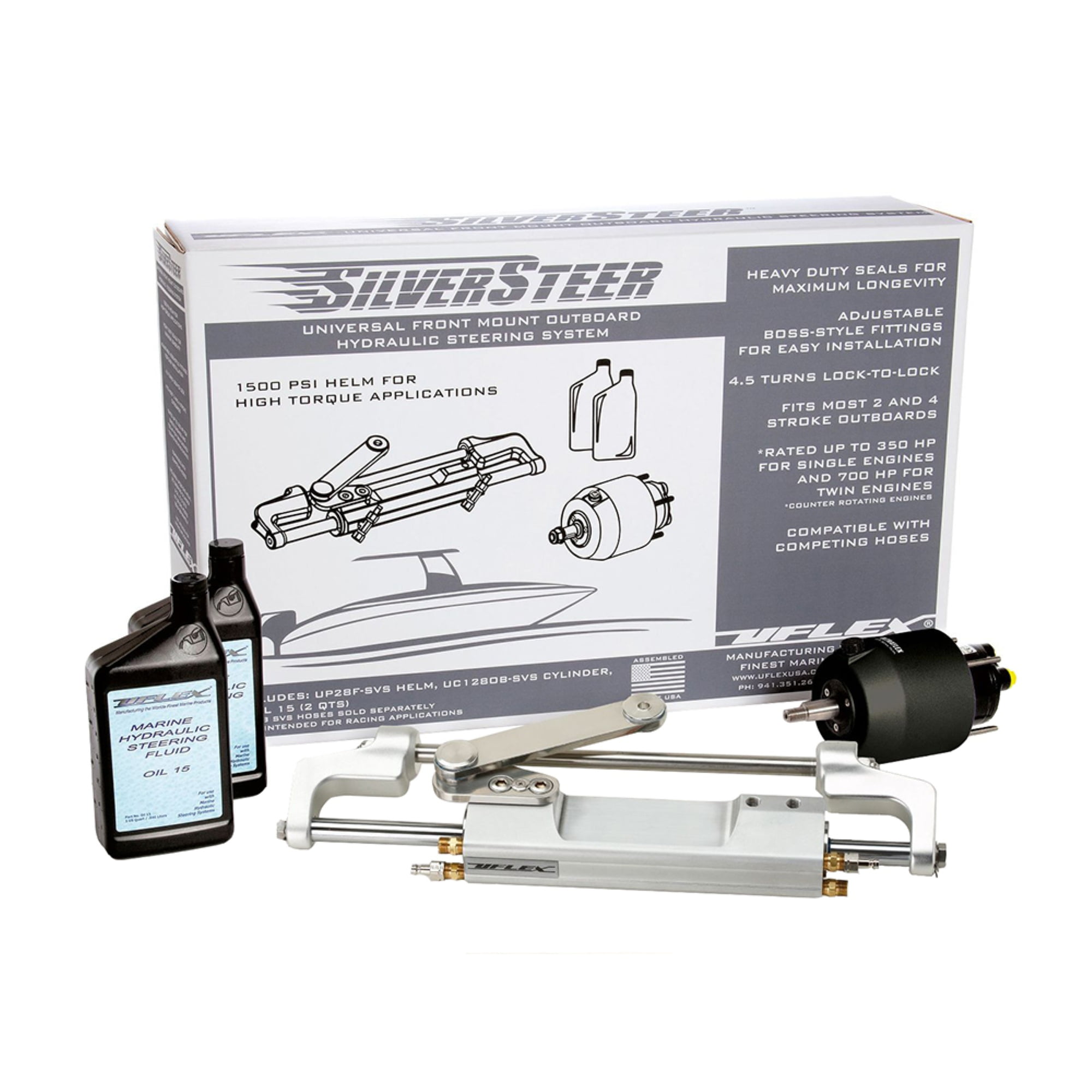 UFLEX SILVERSTEER UNIVERSAL FRONT MOUNT OUTBOARD HYDRAULIC - Walmart.com