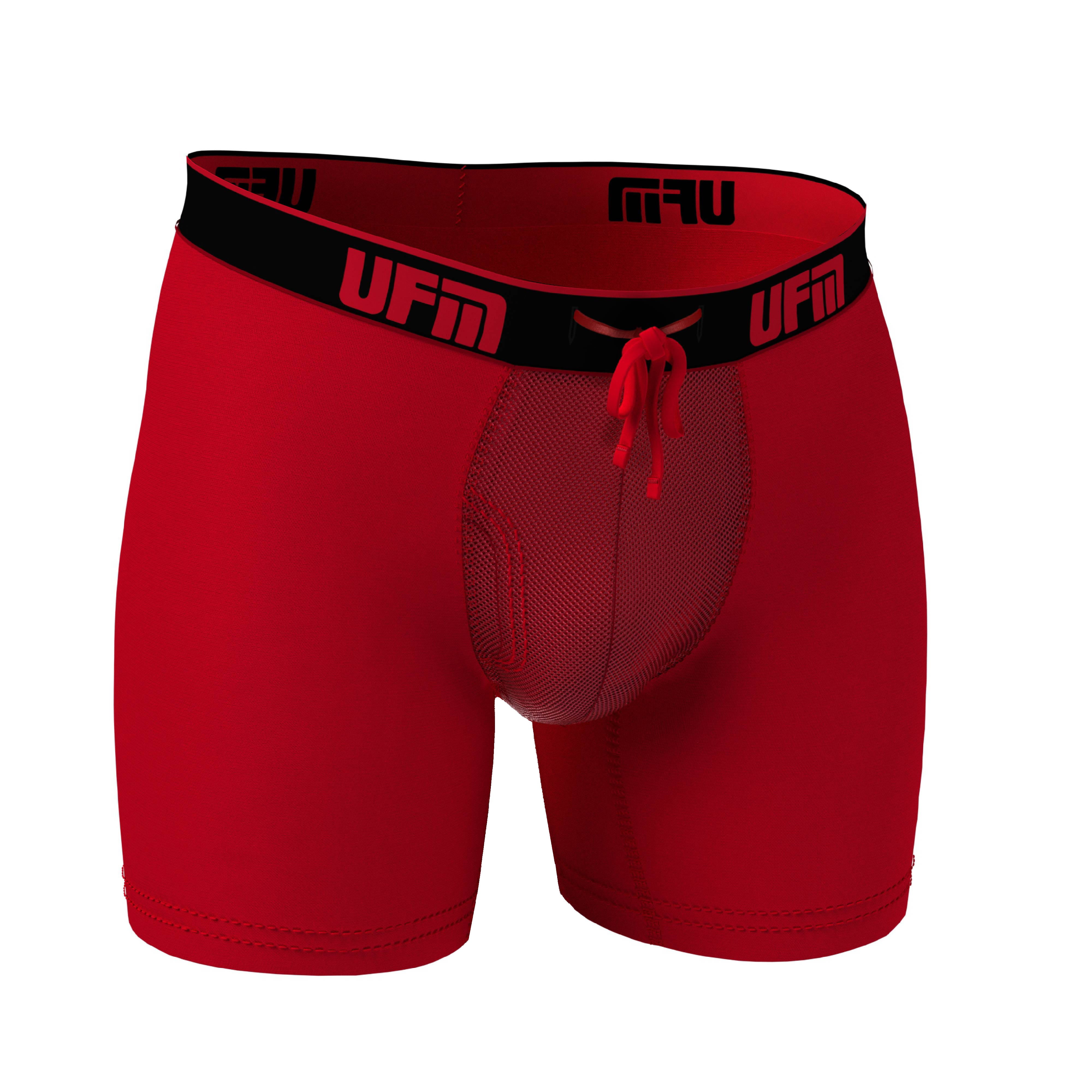 UFM Mens Underwear, 6 Inch Inseam Poly-Spandex Mens Boxer Briefs ...