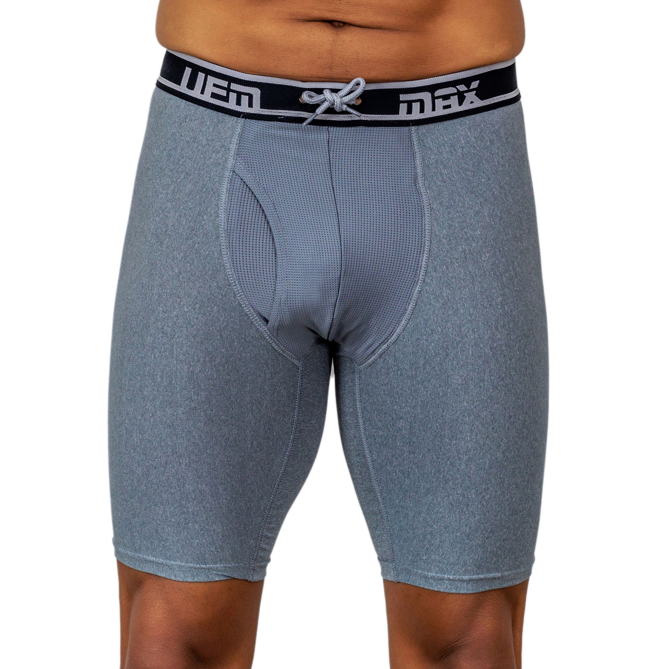 UFM Mens Underwear, 9 Inch Inseam Poly-Spandex Mens Boxer Briefs ...