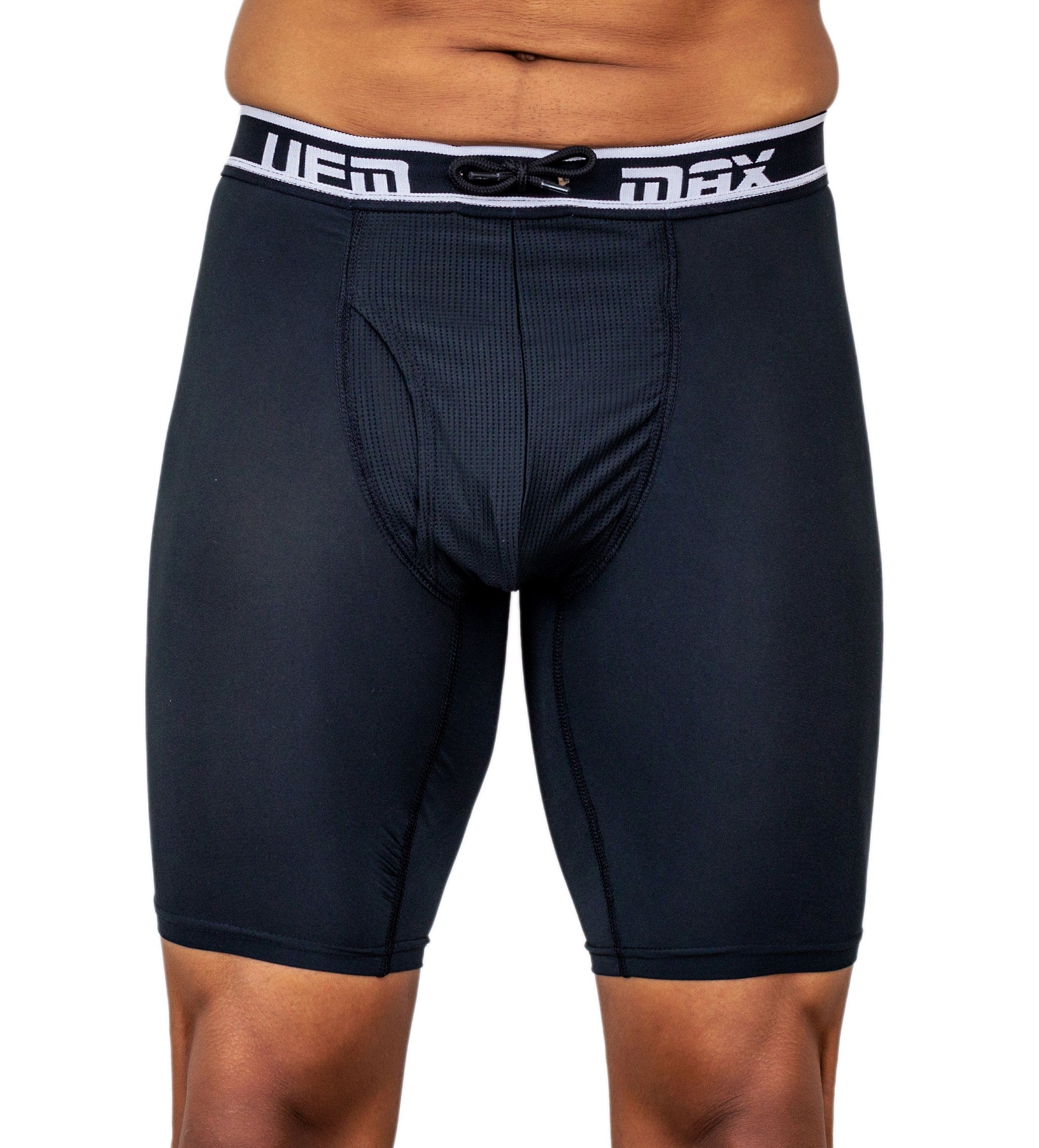 UFM Mens Underwear, 9 inch Inseam Poly-Spandex Long Boxer Briefs ...