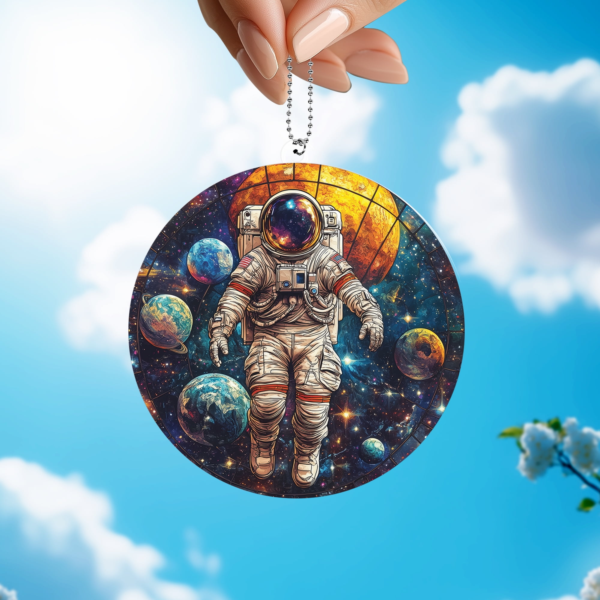 UFO Abduction Acrylic Suncatcher – Stained Glass Style 2D Ornament ...