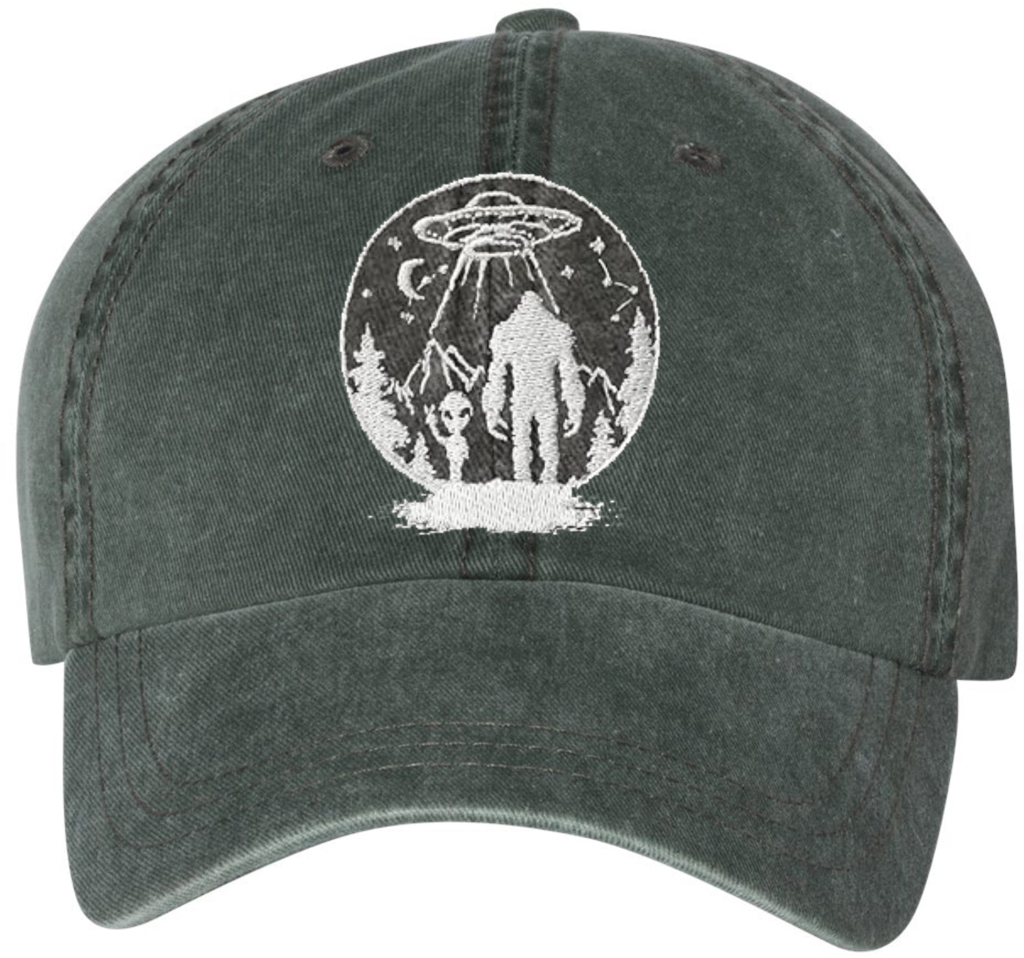 UFO Alien Big Foot Hats Embroidered Baseball Cap | Funny Graphic ...