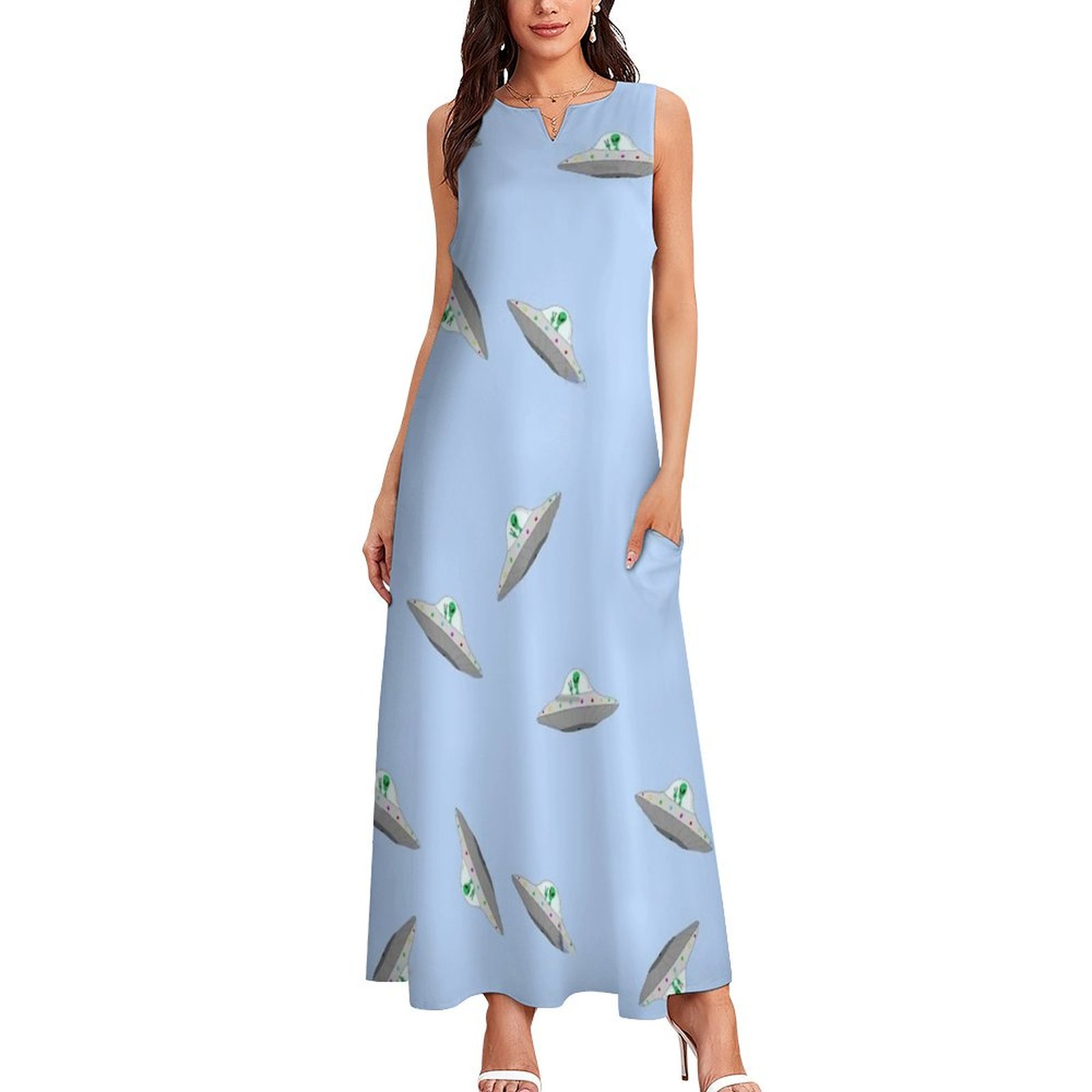 UFO Alien Long Dress Female Clothing Prom Dress Dress Women Elegant ...