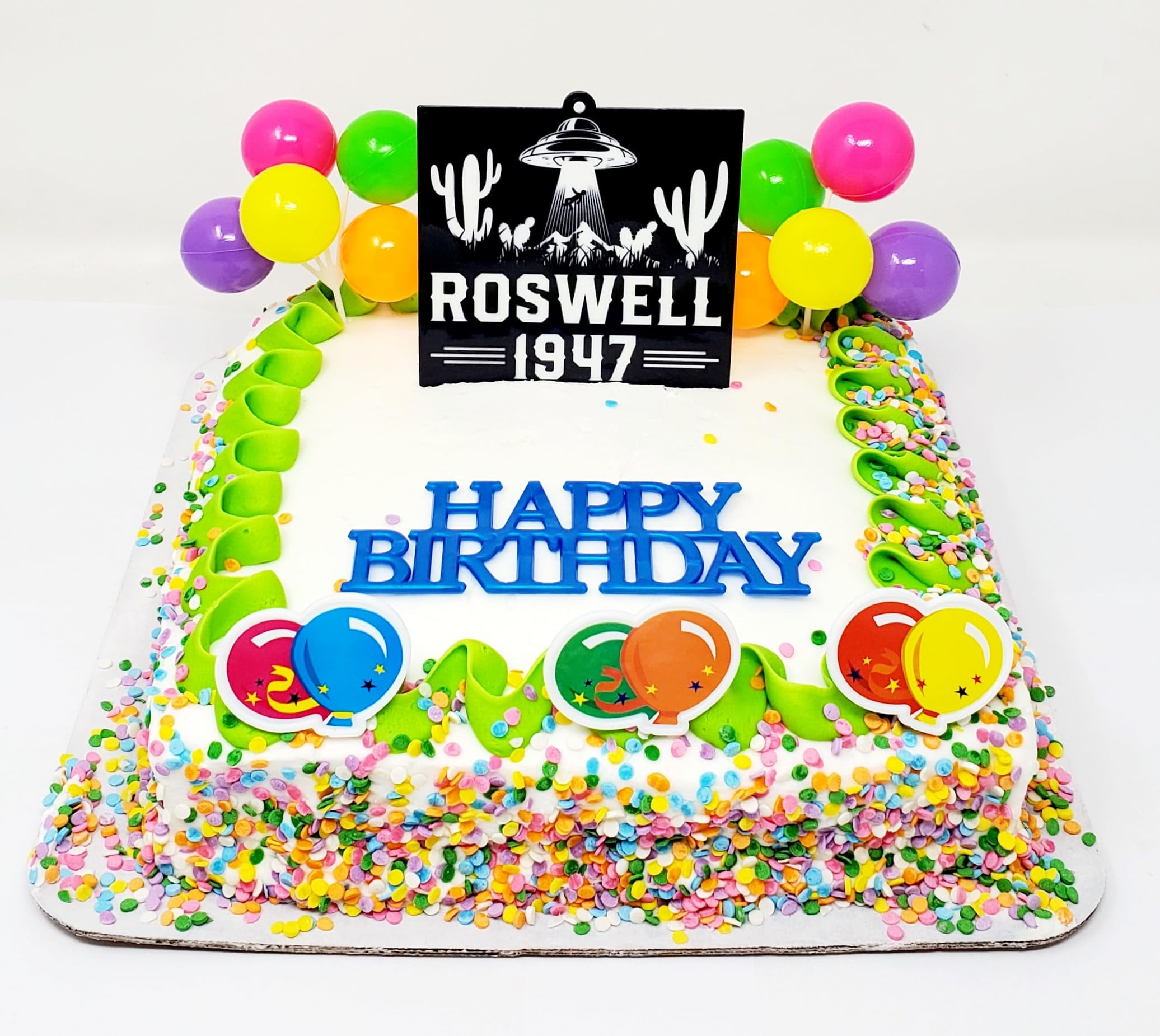 UFO Alien Roswell 1947 Birthday Cake RST1 Topper Set - Walmart.com