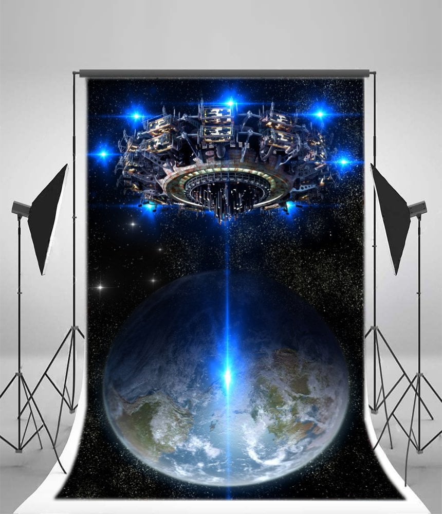 UFO Backdrop 5x7ft Photography Backdrop Alien Planet Outer Spaceship ...