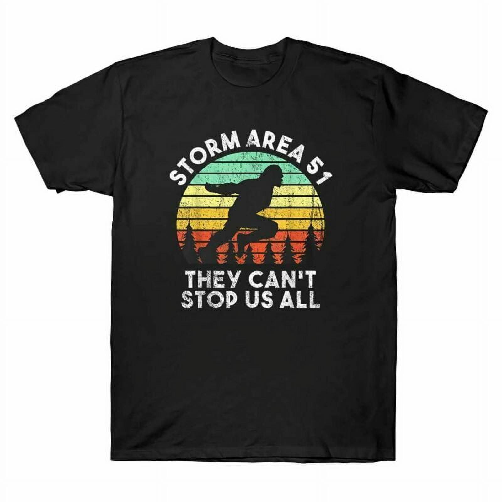 UFO Bigfoot All Men's They 51 Us of Vintage Can't T-Shirt Storm Stop ...