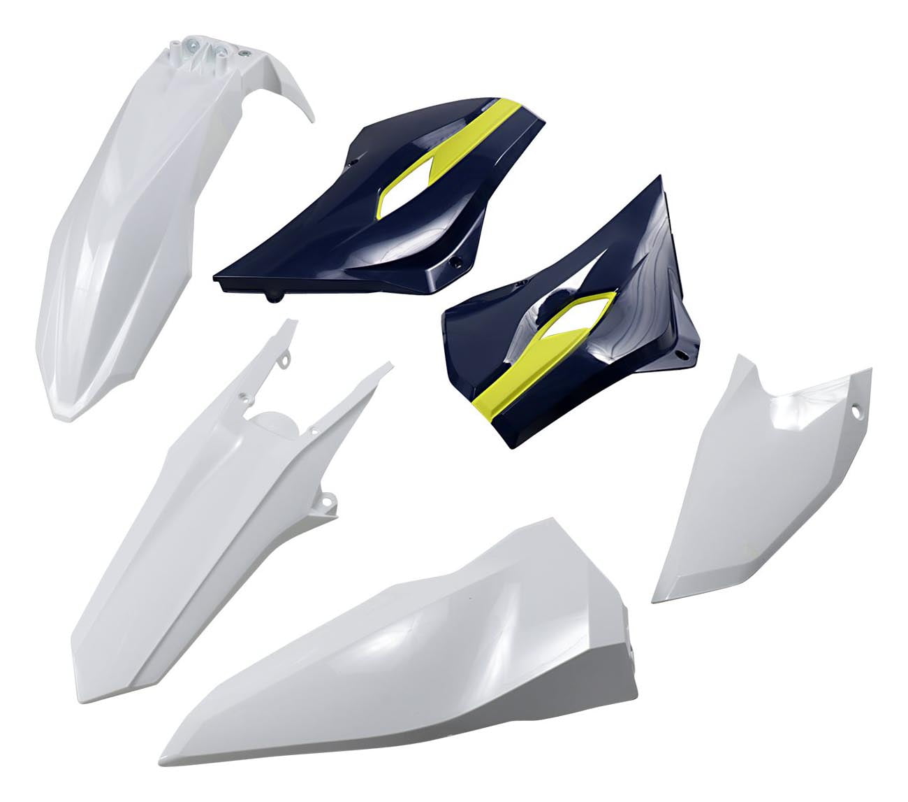 UFO Complete White/Blue/Yellow Plastic Body Kit (HUKIT615-999W ...
