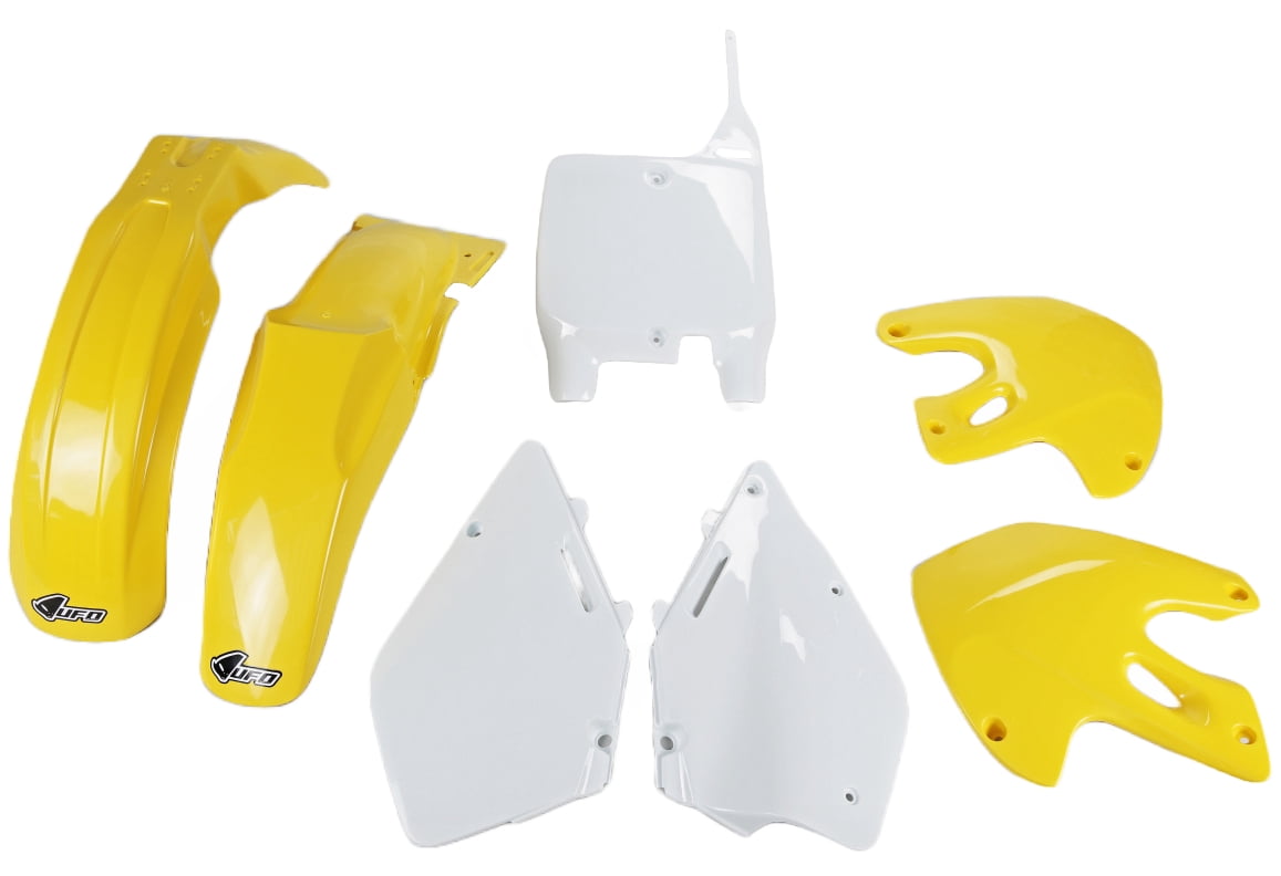UFO Complete Yellow/White Plastic Body Kit for '99-00 RM125/RM250 ...