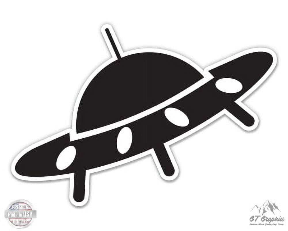 UFO Cute Black - 3" Vinyl Sticker - For Car Laptop I-Pad Phone Helmet ...