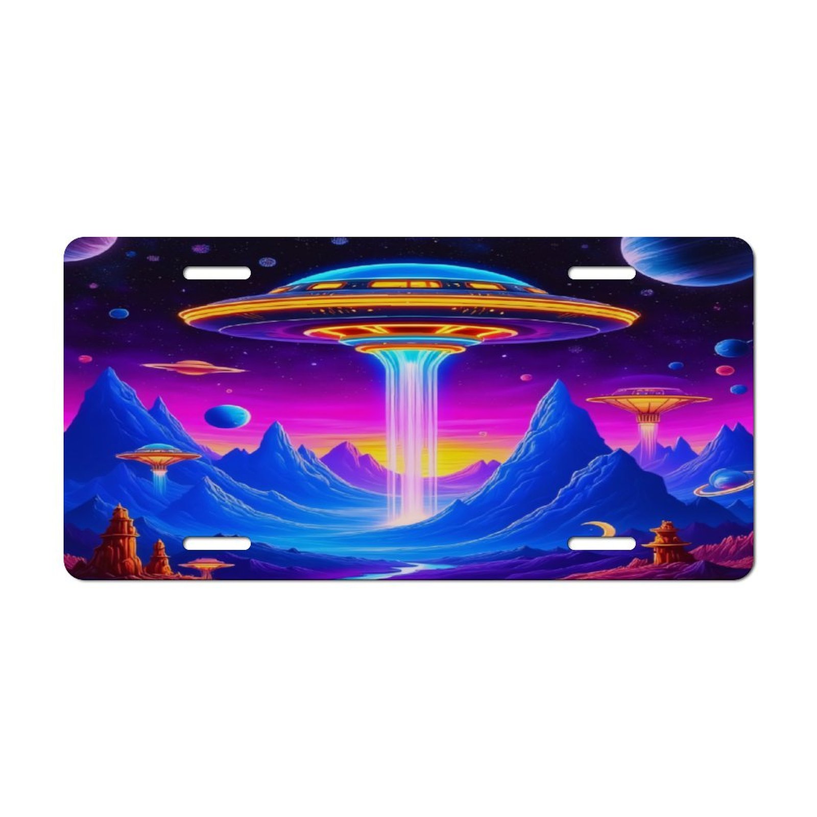 UFO Galaxy Adventure Car Decorative Front License Plate,Vanity Tag ...
