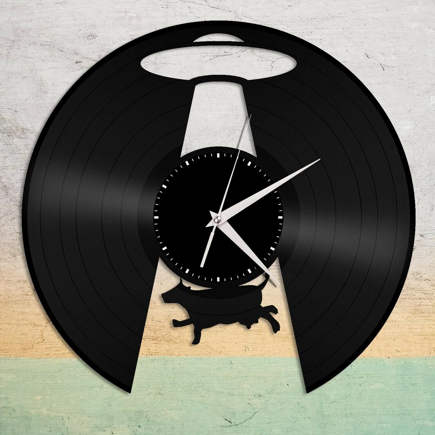 UFO Galaxy Vinyl Wall Clock Unique Gift for Friends Home Room Office ...