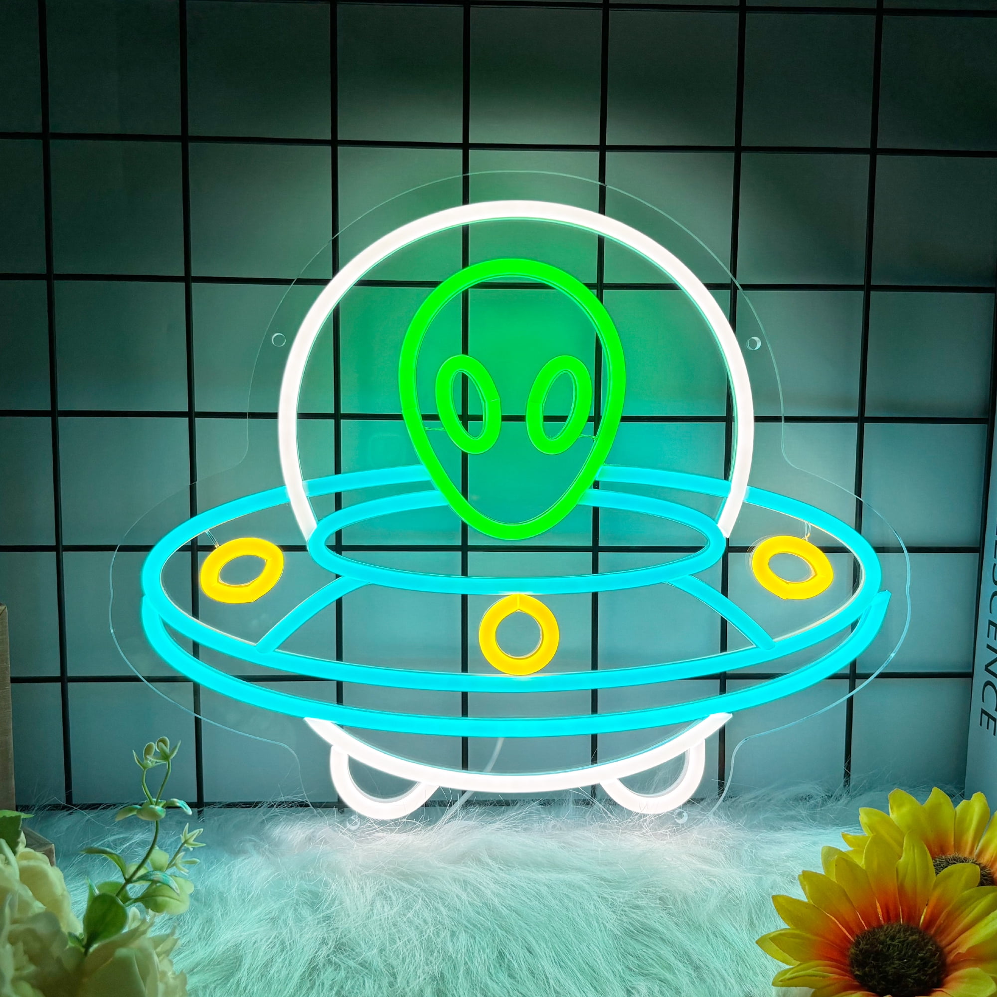 UFO Neon Sign, Alien Neon Signs for Wall Decor, UFO ET Dimmable Neon ...