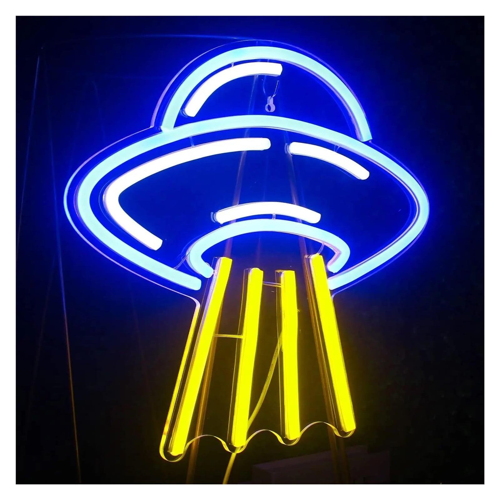 UFO Neon Sign Alien Spaceship LED Neon Light Sign Space For Bedroom ...