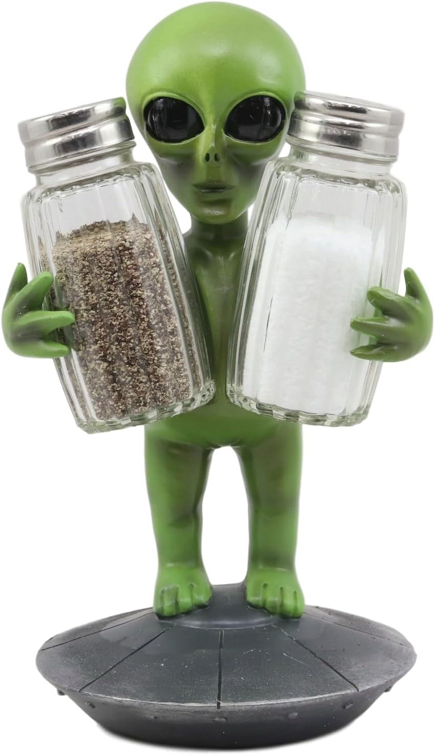 Outer Space Colony Extra Terrestrial Roswell Alien On Flying Saucer ...