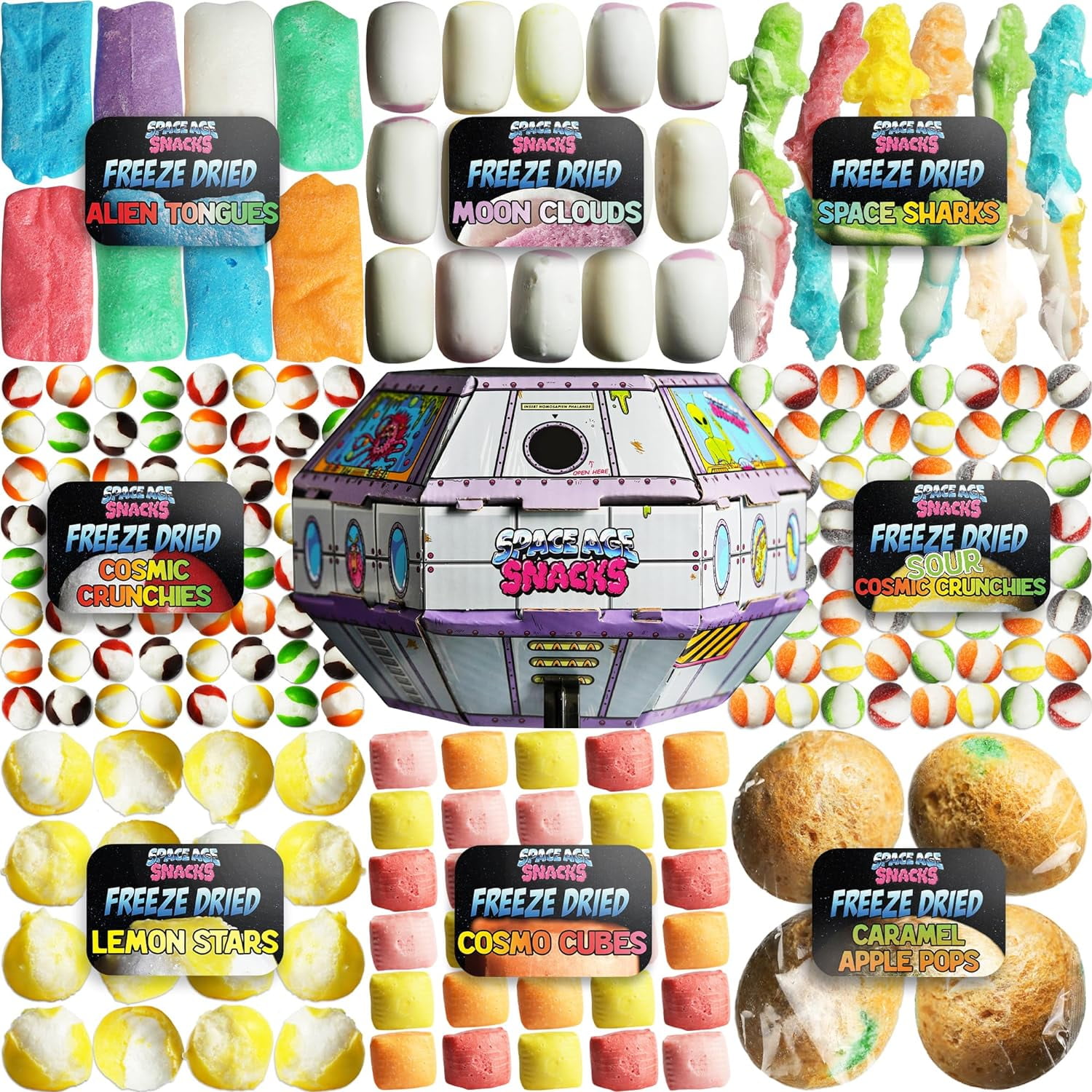 UFO Pack - 9 Kinds of Premium Freeze Dried Candy - Cosmic Crunchies ...