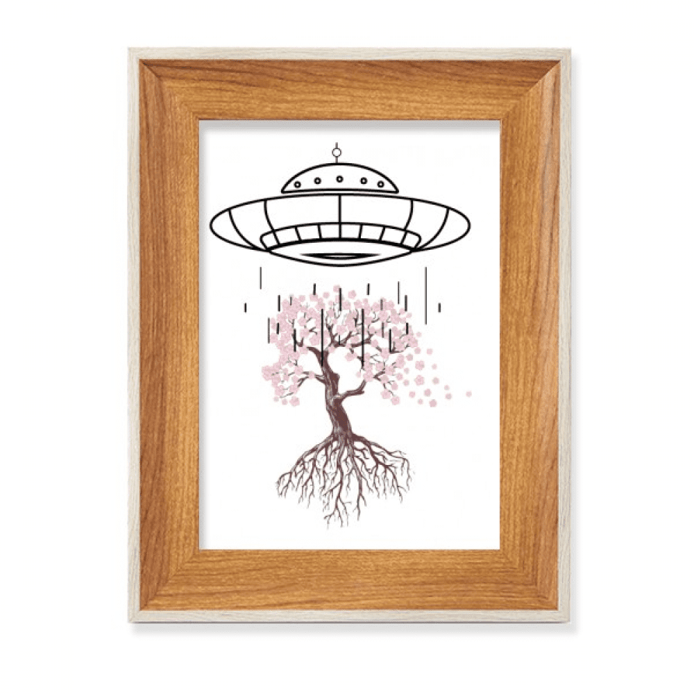 UFO Rain Irrigates Peach Trees Desktop Wooden Photo Frame Display ...