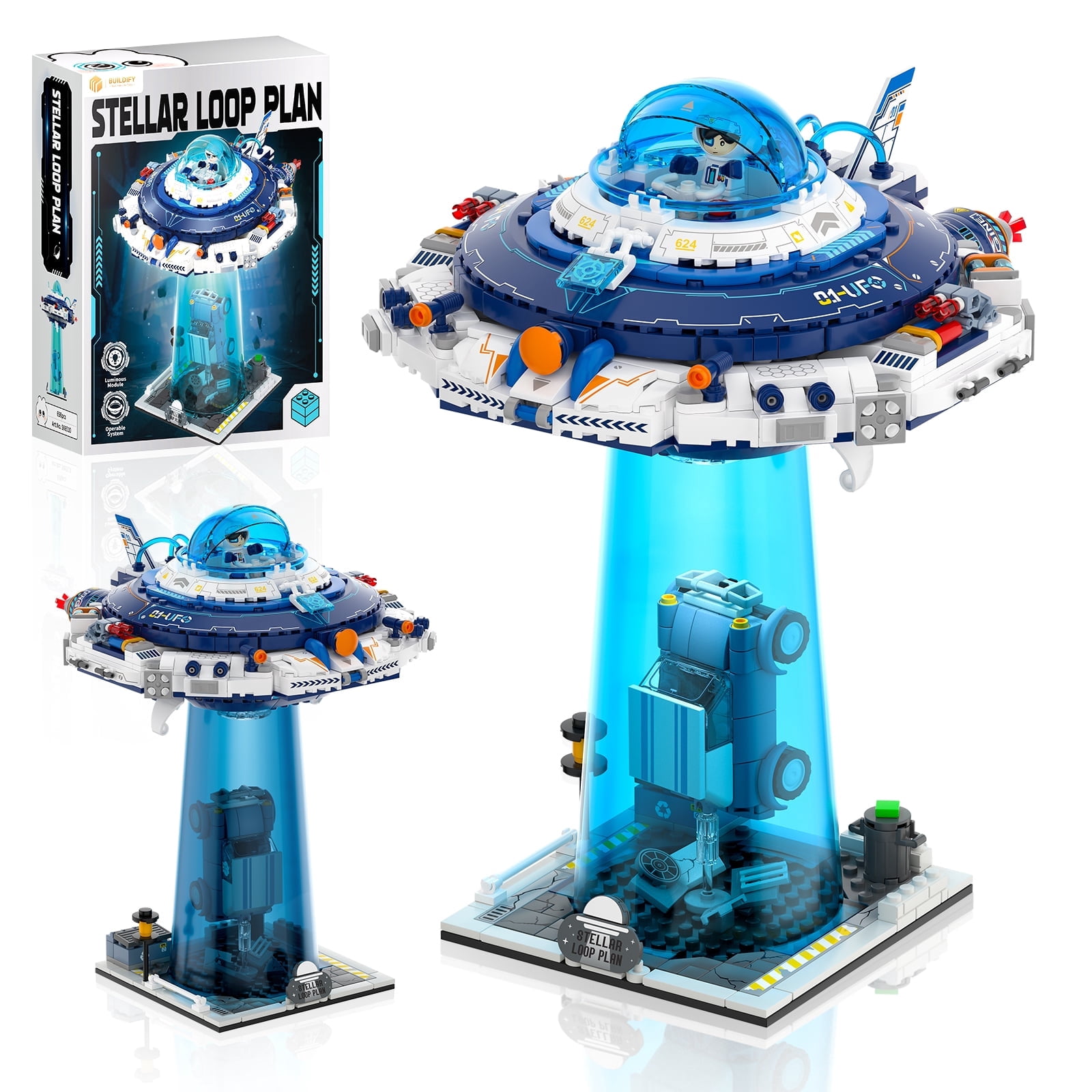 UFO Space Spaceship Building Set , 698Pcs Galaxy Interstellar Starship ...