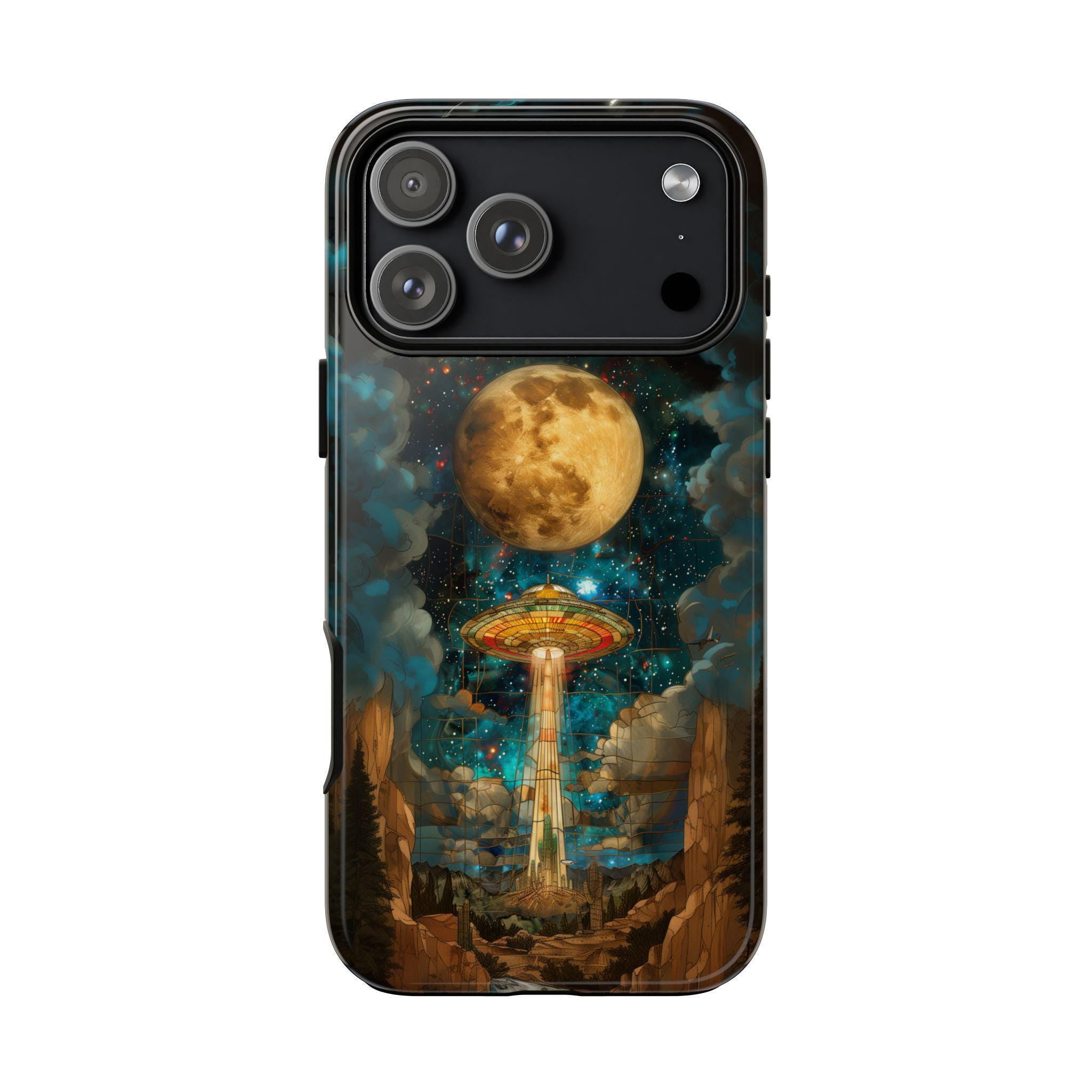UFO Spacecraft Waterfall Canyon Moon SciFi Adventure Phone Case 17 16 ...