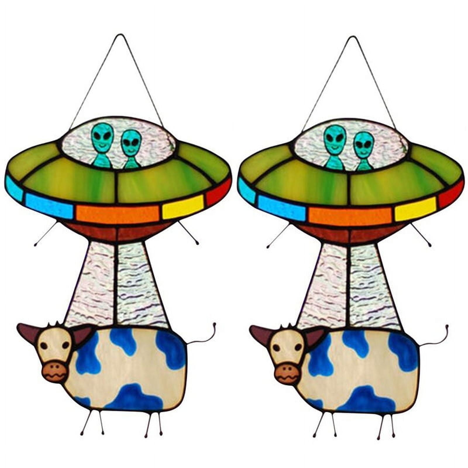 UFO Stained Glass UFO Cow Hanging Glass - Walmart.com