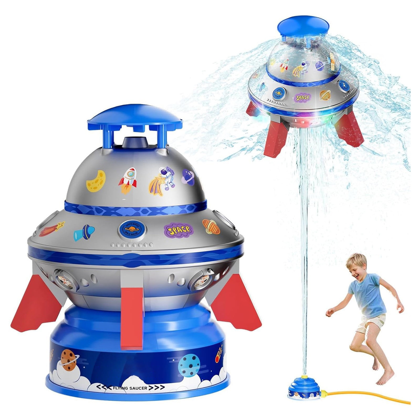 UFO Water Sprinkler for Kids, Water Rocket Toy Outdoor Summer Play W ...