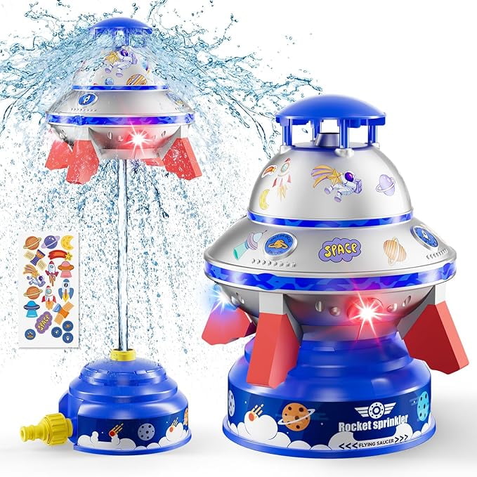 UFO Water Sprinkler for Kids, Water Rocket Toy Outdoor Summer Play W ...