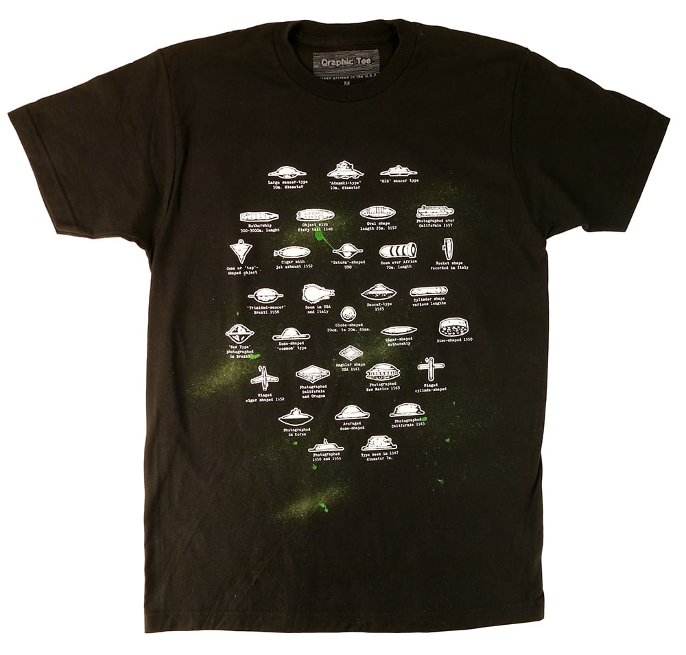 UFO chart T-Shirt with airbrush background, Screen Printed, Nevada ...