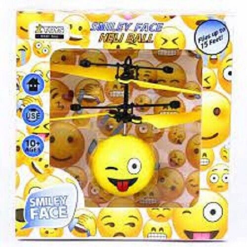 UFO heli ball helicopter smiley face emoji sphere hand held flying ...