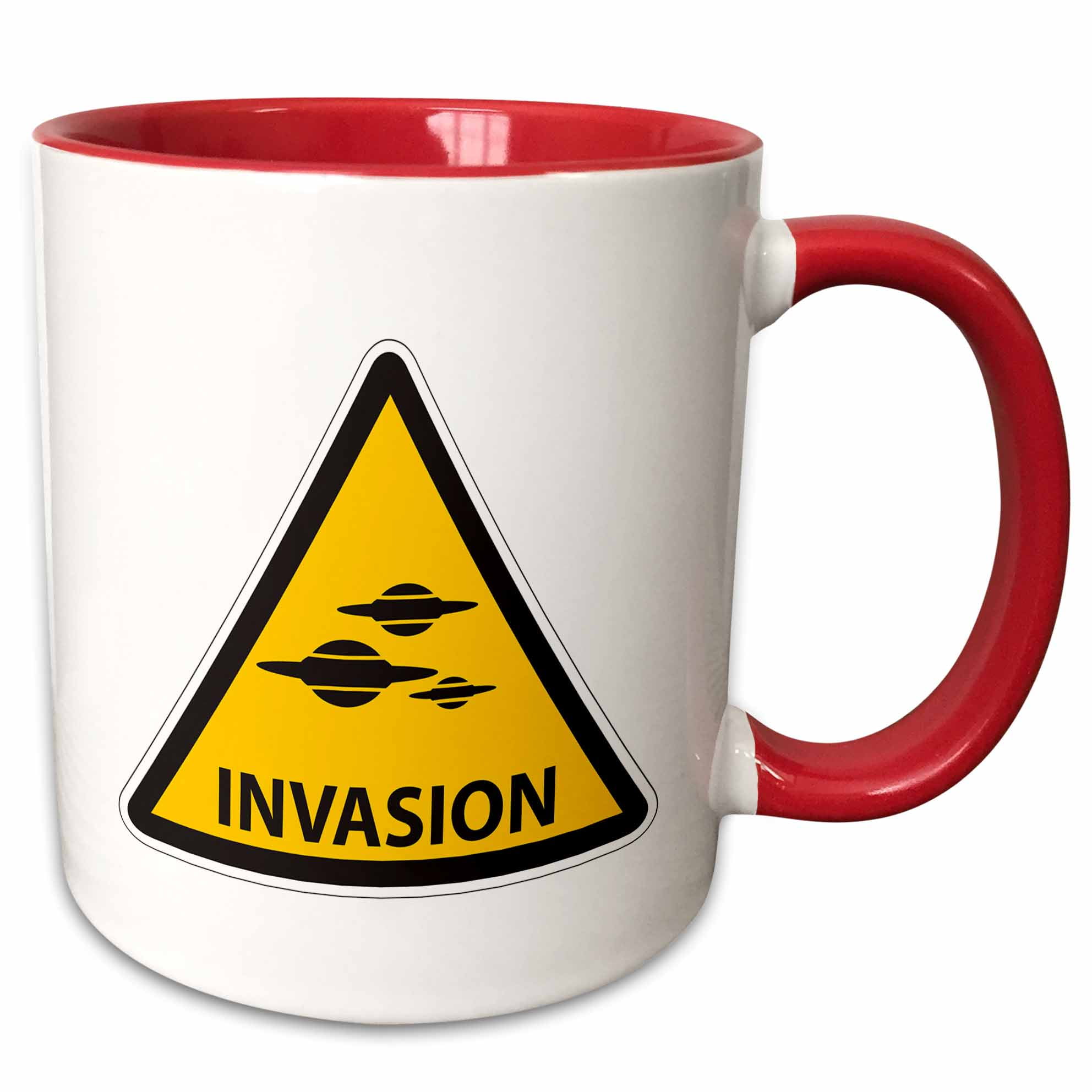 UFO invasion warning sign road attention traffic abduction aliens funny ...