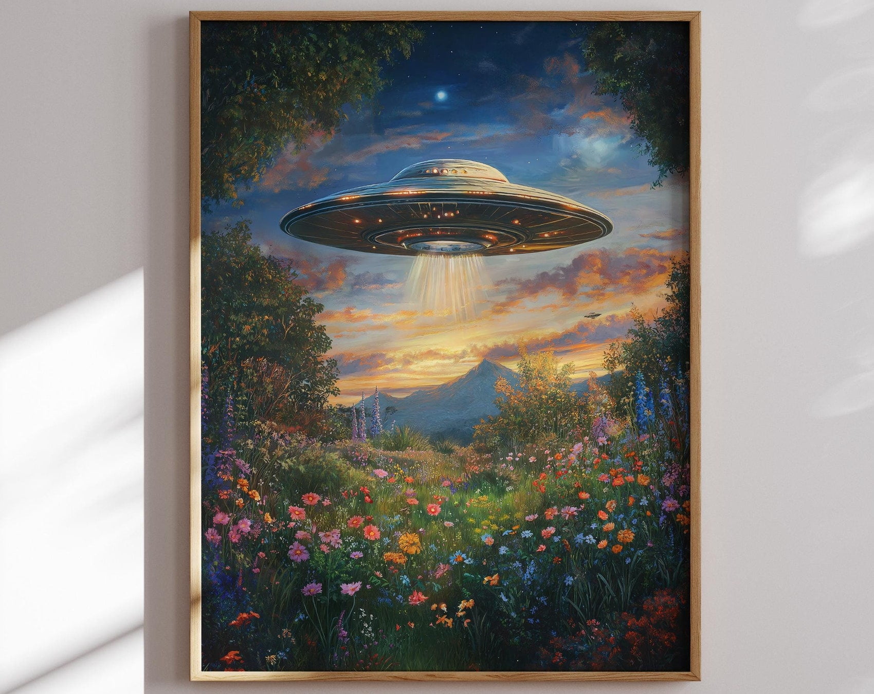 UFO vintage poster, Sci-fi poster, UFO print, Bedroom Print, Retro sci ...