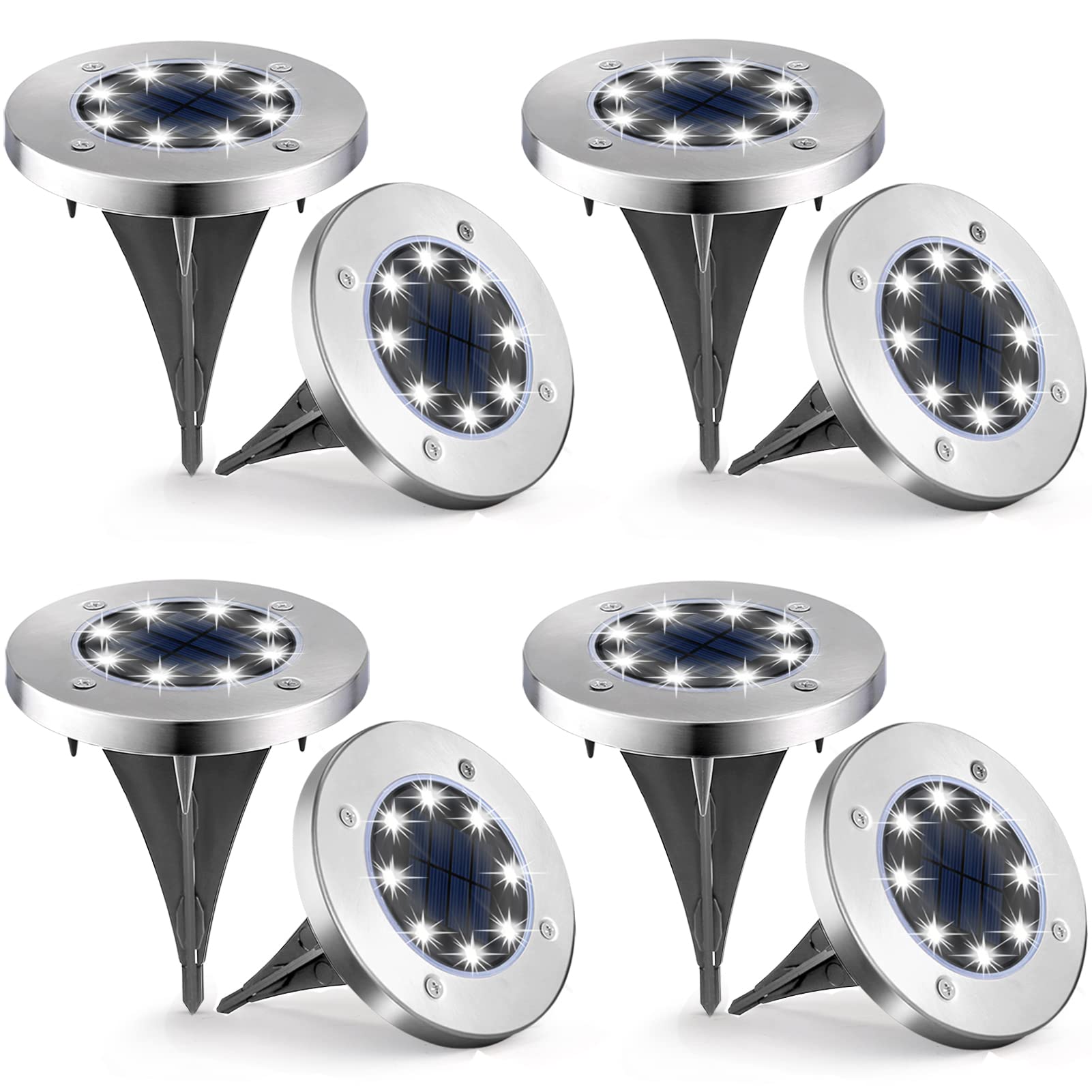 UFOND 8 Pack Solar MMF7 Ground Lights, Outdoor Waterproof Solar Garden ...