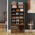 UFORIC 8-Tier Shoe Cabinet with Bench, 70.9" Tall Open Shoe Storage for ...