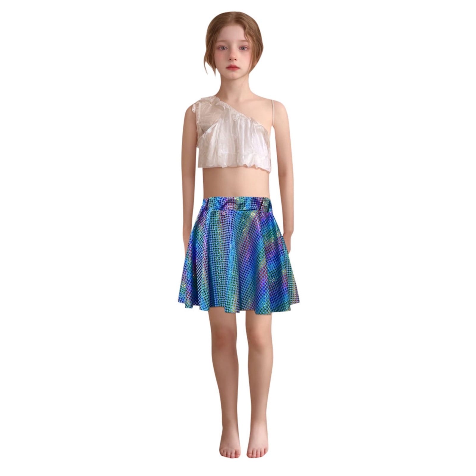 UFOUND Children Girls Plaid Sequin Skirt Dance Skirts Toddler Classic Dailywear - Walmart.com