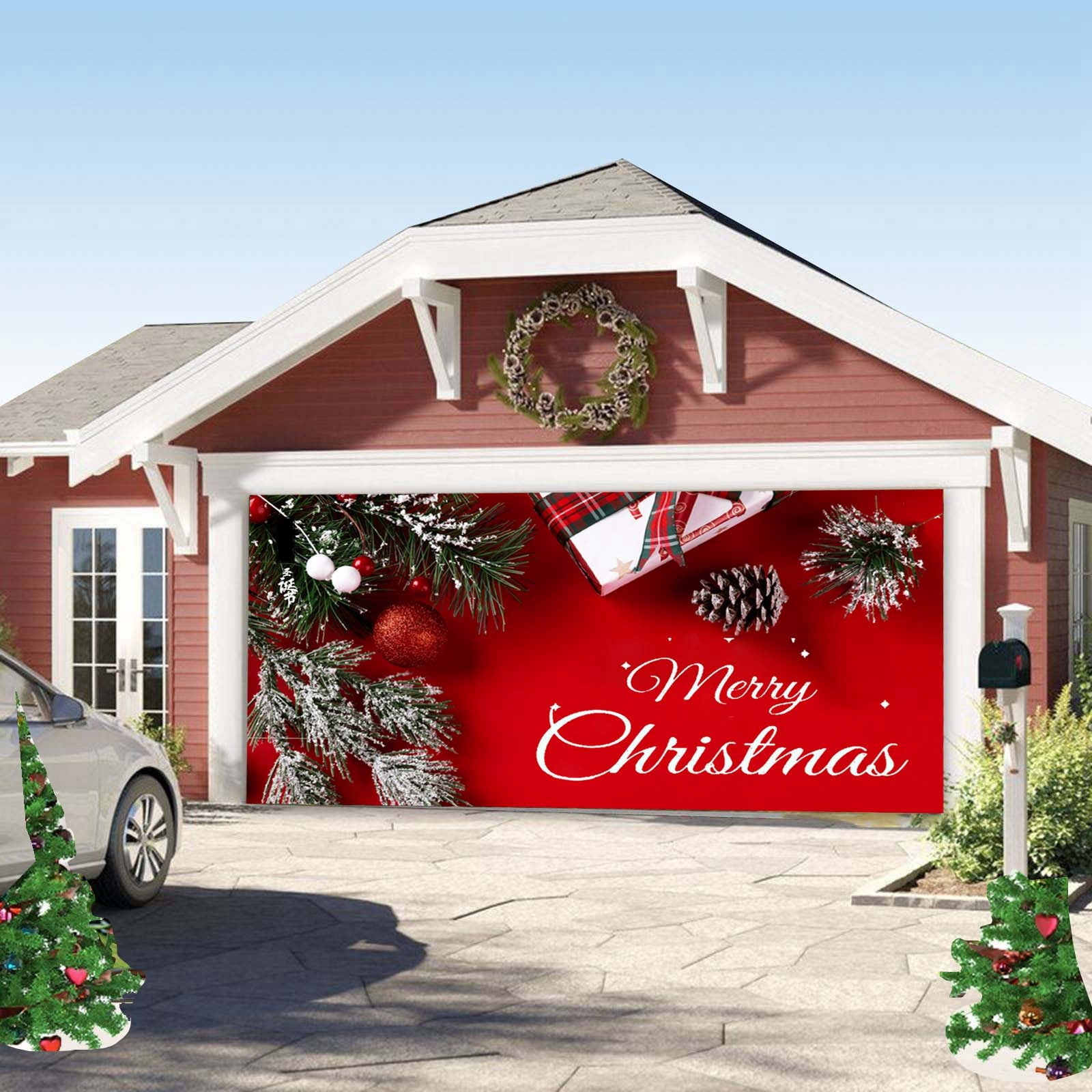 UFOUND Christmas Garage Door Decorations Christmas Garage Door Mural ...