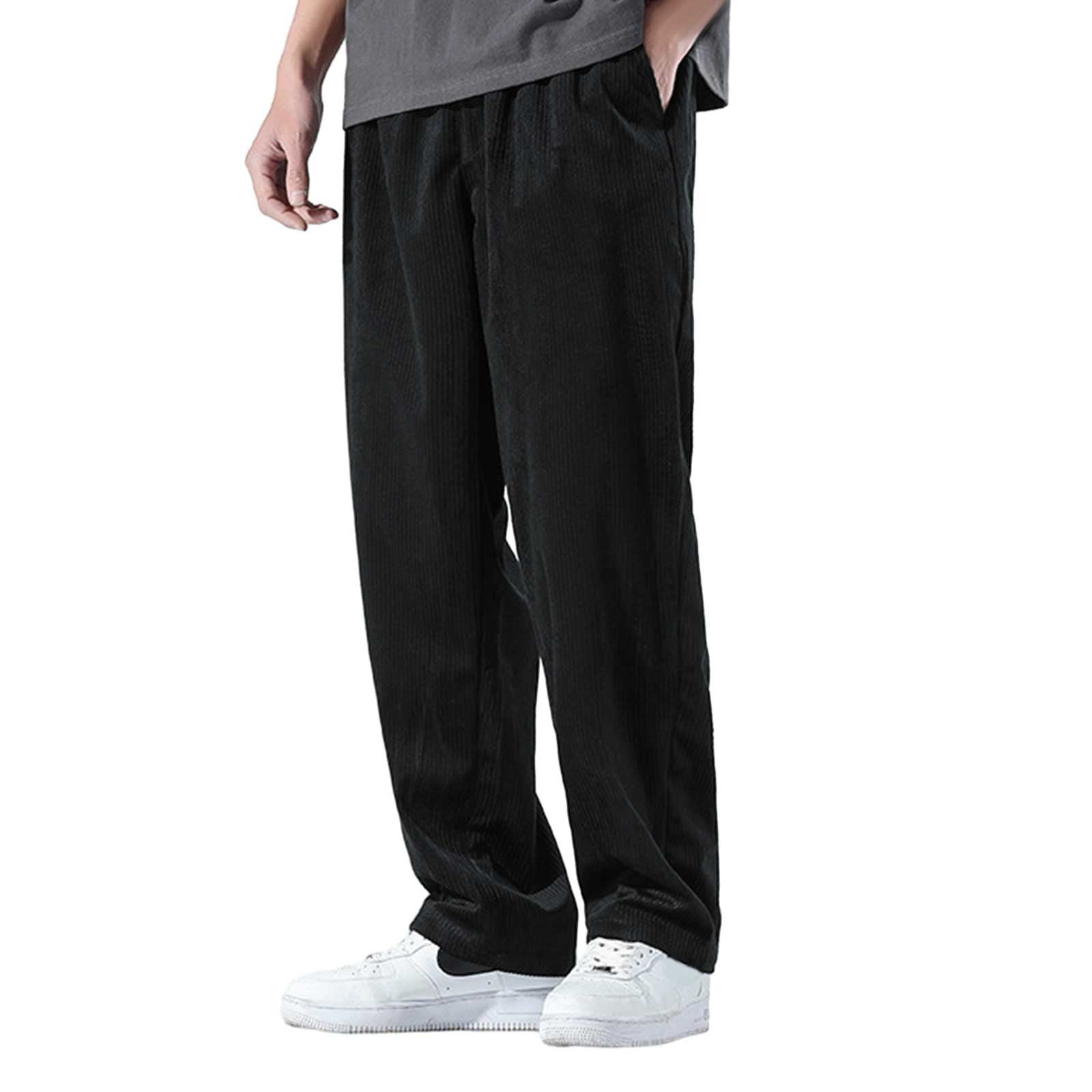 UFOUND Men Spring Fall Fashion Casual Casual Pants Solid Color Straight ...