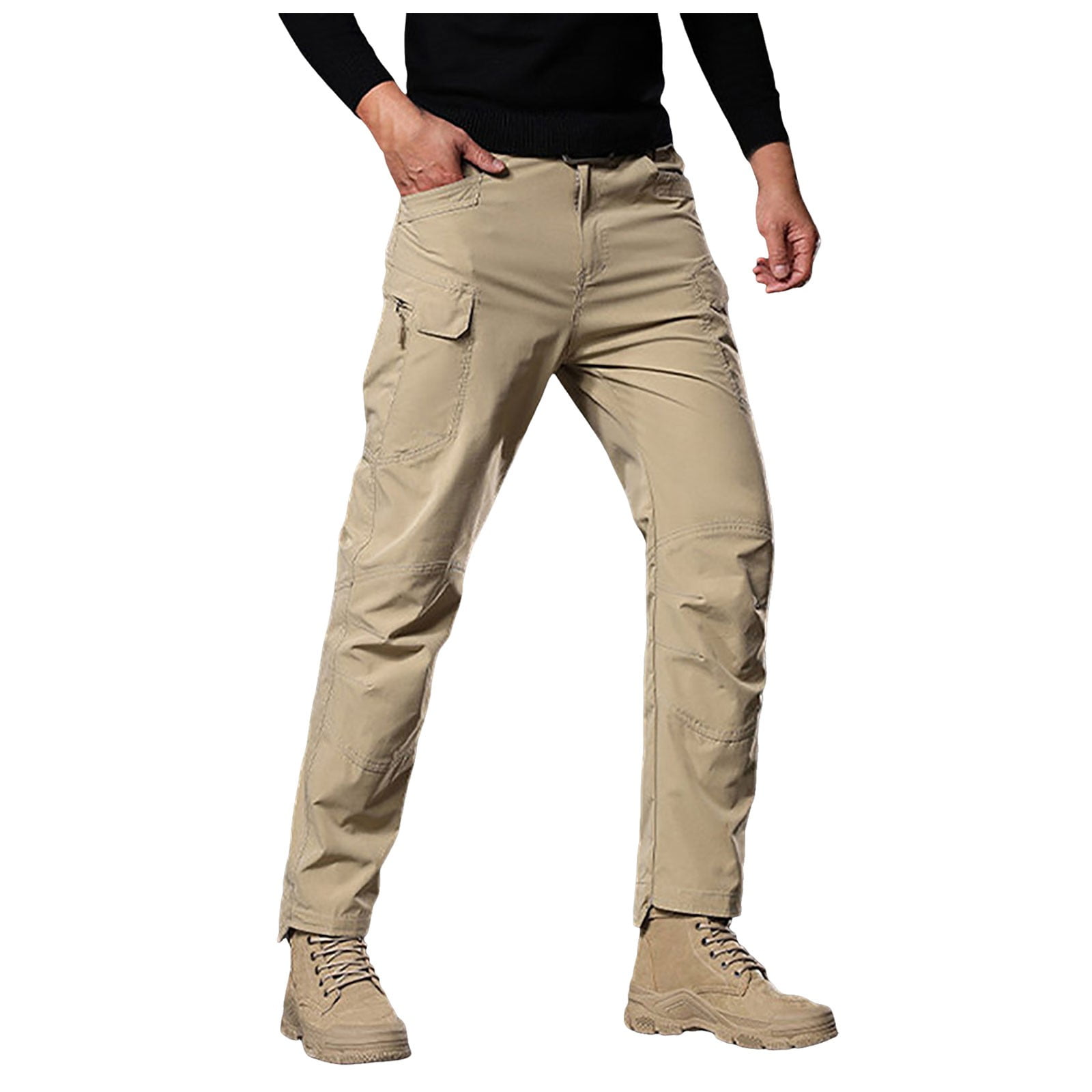 UFOUND Men Summer Slacks Cargo Pants Straight Leg Slim Trousers Relaxed ...