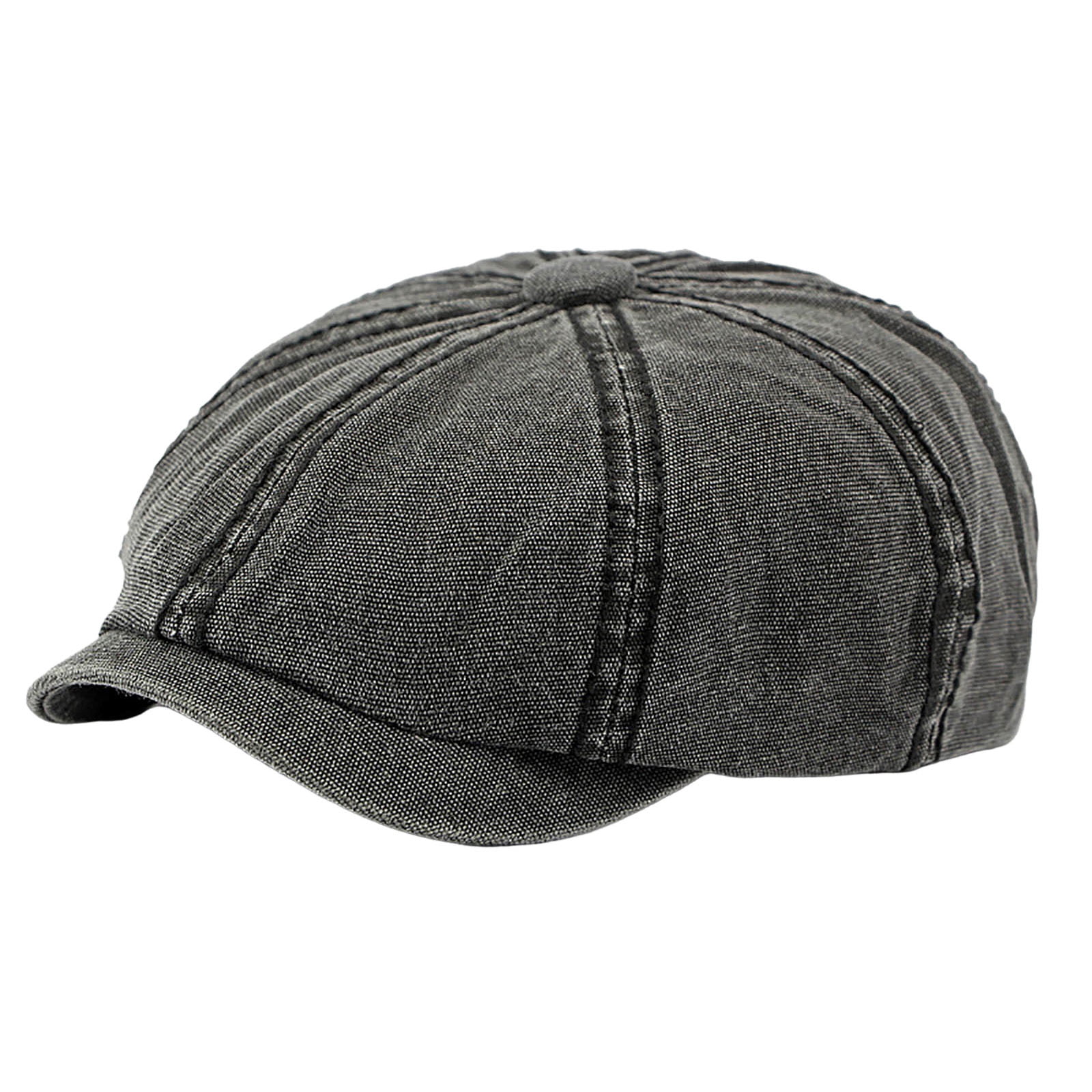 UFOUND Men's Fashion Beret Washed Denim Material Cap Couple Literary ...