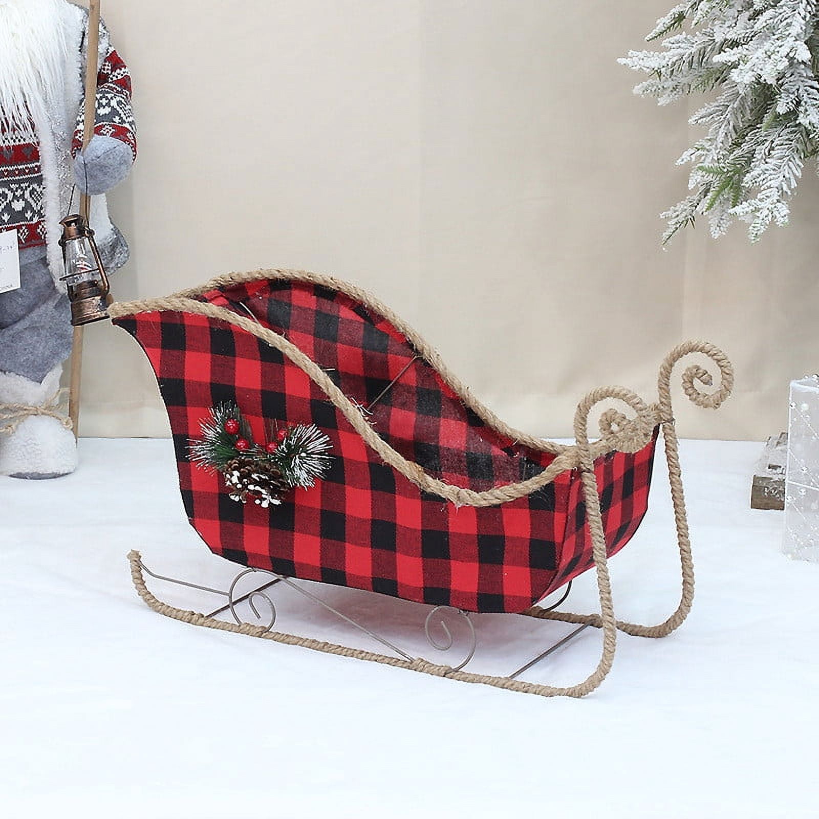 UFOUND Metal Christmas Sleigh Centerpiece: Sleigh For Festive And Candy ...